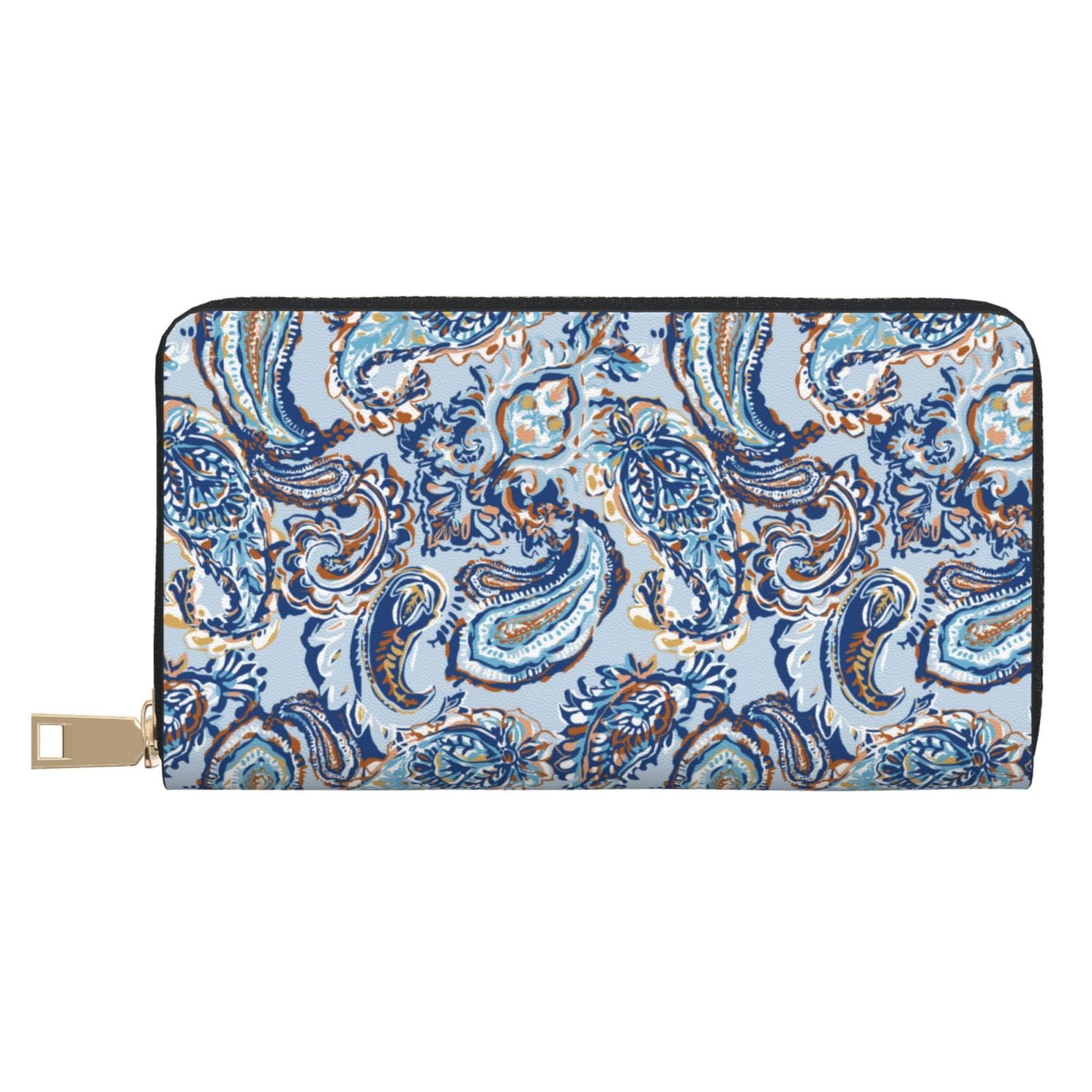 Paisley Pattern No.90124 Wallet Women, Leather Bifold Multi Card Wallet ...