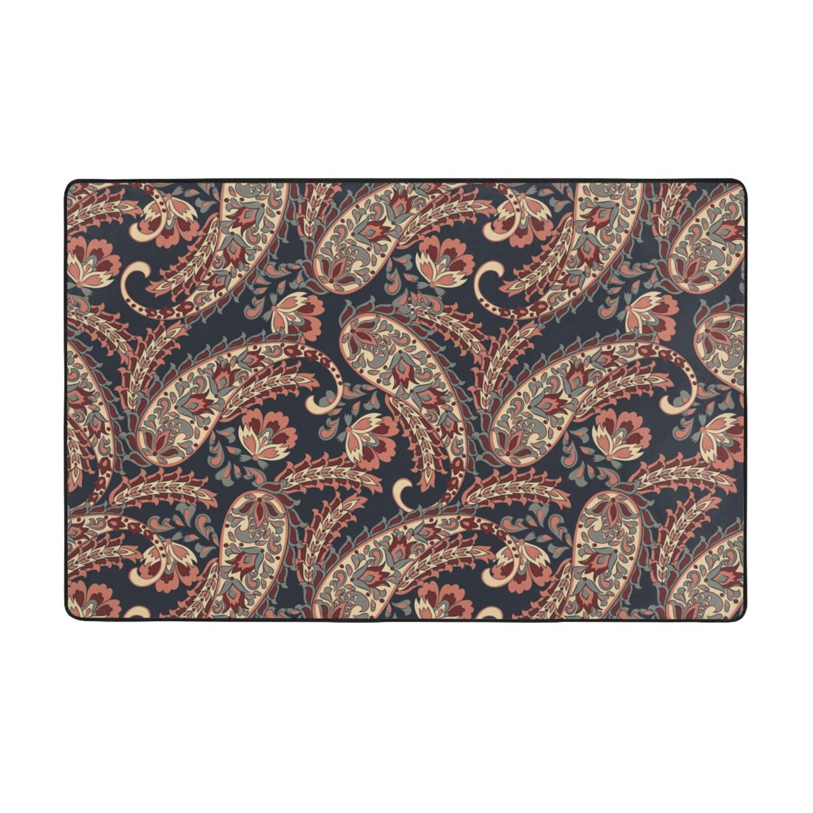 Paisley Pattern No.90125 Soft Indoor Outdoor Rug, Washable Rugs for ...