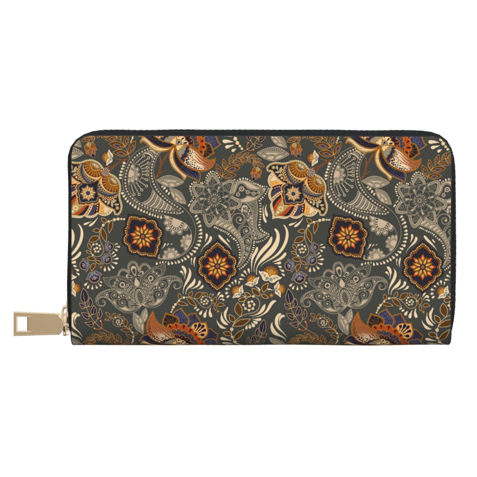 Paisley Pattern No.9040 Wallet Women, Leather Bifold Multi Card Wallet ...