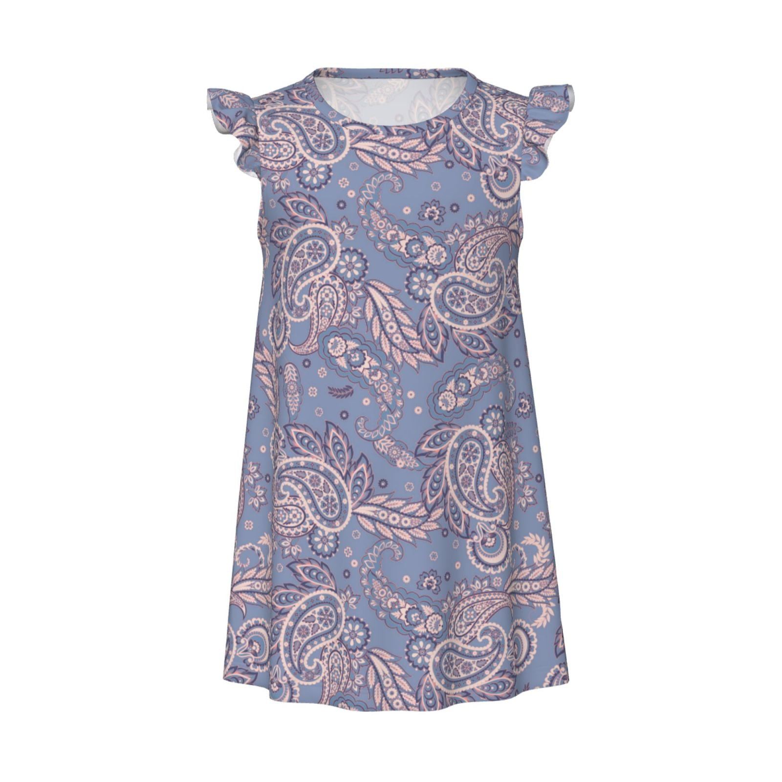 Paisley Pattern No.9087 Girls Nightgowns, Short Sleeves Princess Dress ...