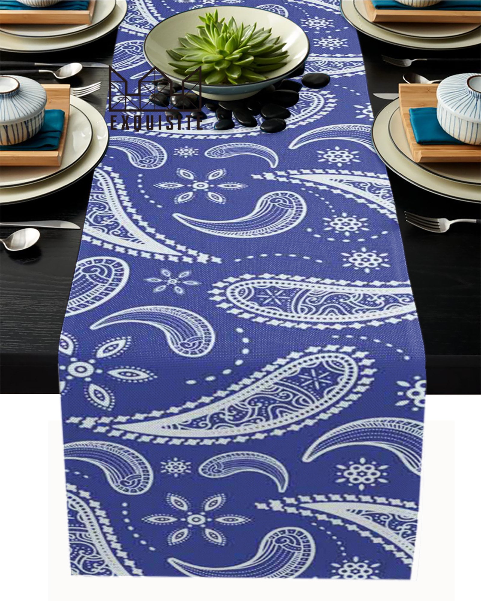 Paisley Pattern Tiled Blue Coffee Table r Dinner Table ration Wedding r ...