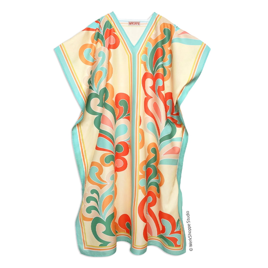 Paisley Pop Caftan | Beach Pool Cover up - Walmart.com