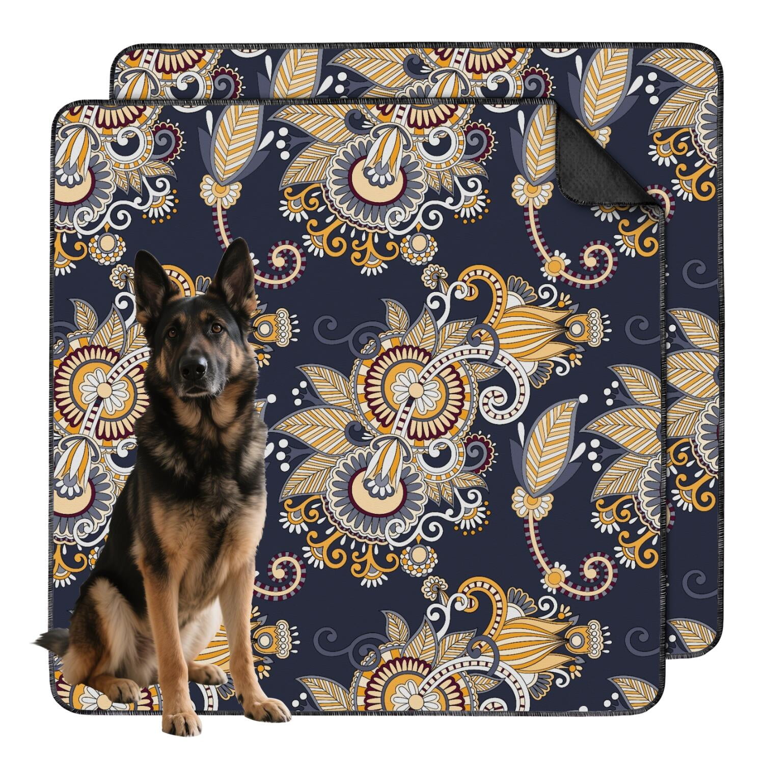 Paisley Print 48"x48" Washable Dog Pee Pads, Reusable Leak-Proof Potty ...