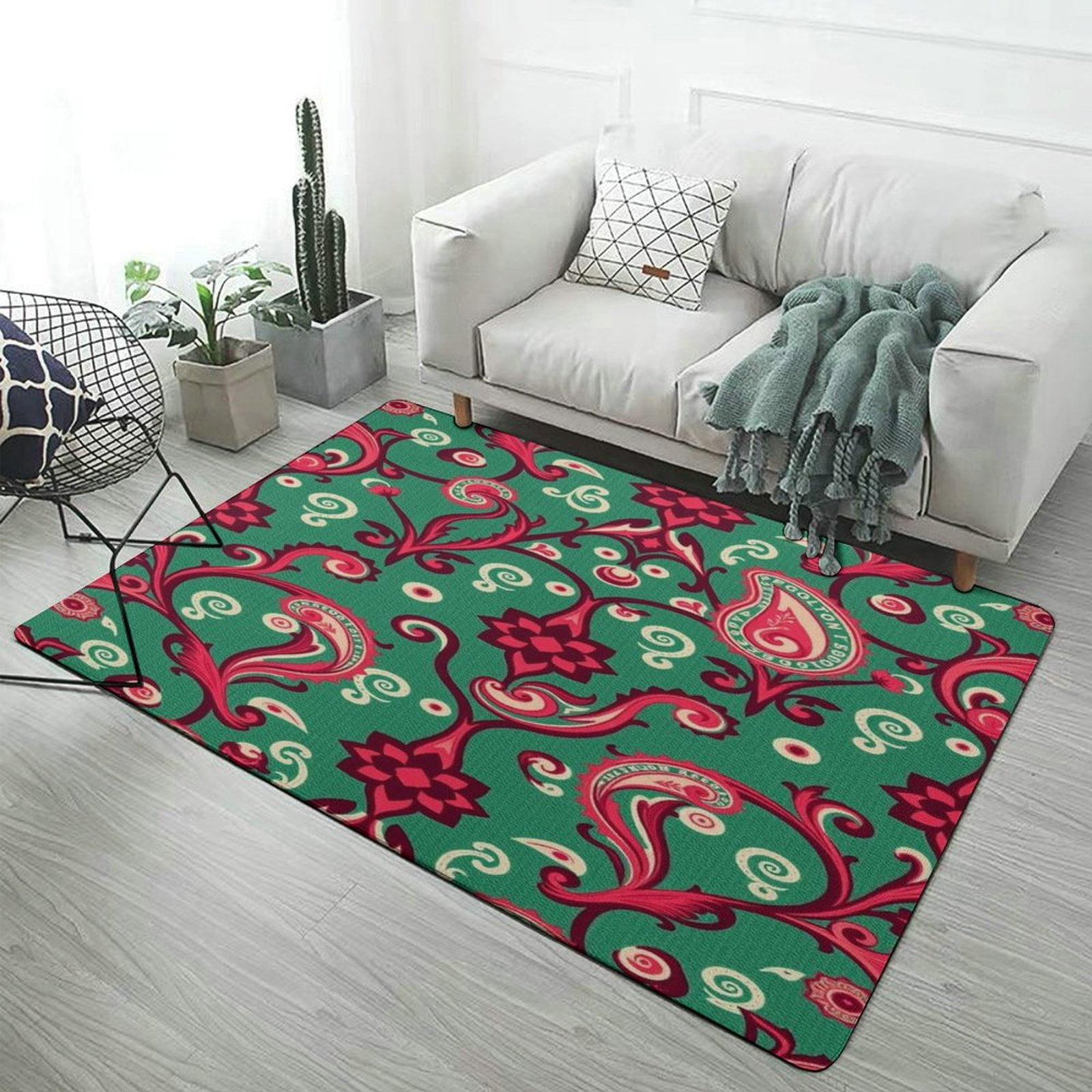 Paisley Print Carpet for Living Room Luxury Home Rations Sofa Coffee ...
