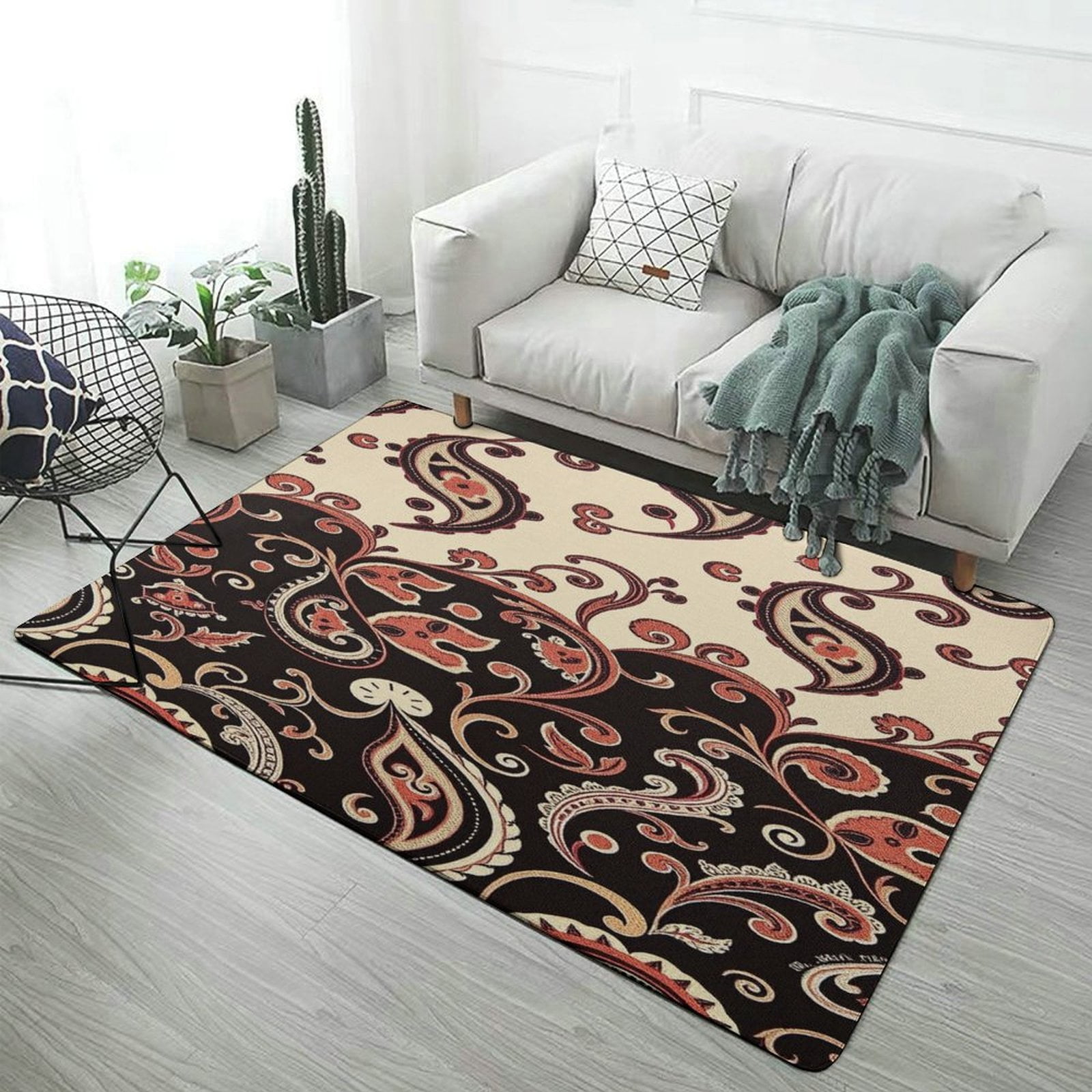 Paisley Print Carpet for Living Room Luxury Home Rations Sofa Coffee Table Large Area Rugs ...