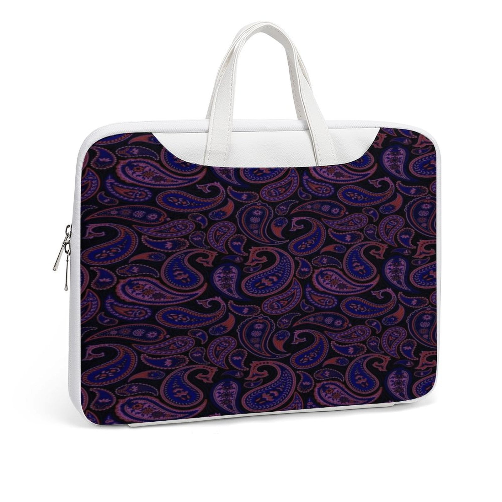 Paisley Print Clouds Indigo Paisley Colors PU Leather Laptop Bag Women ...