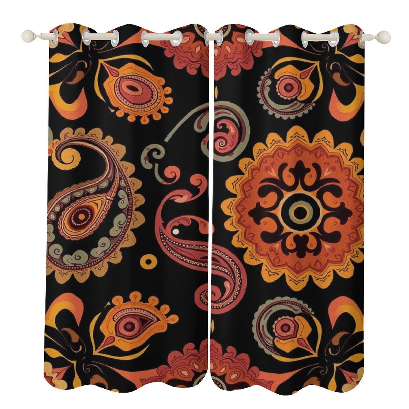 Paisley Print Curtains for Bedroom Living Room Drapes Kitchen Room ...