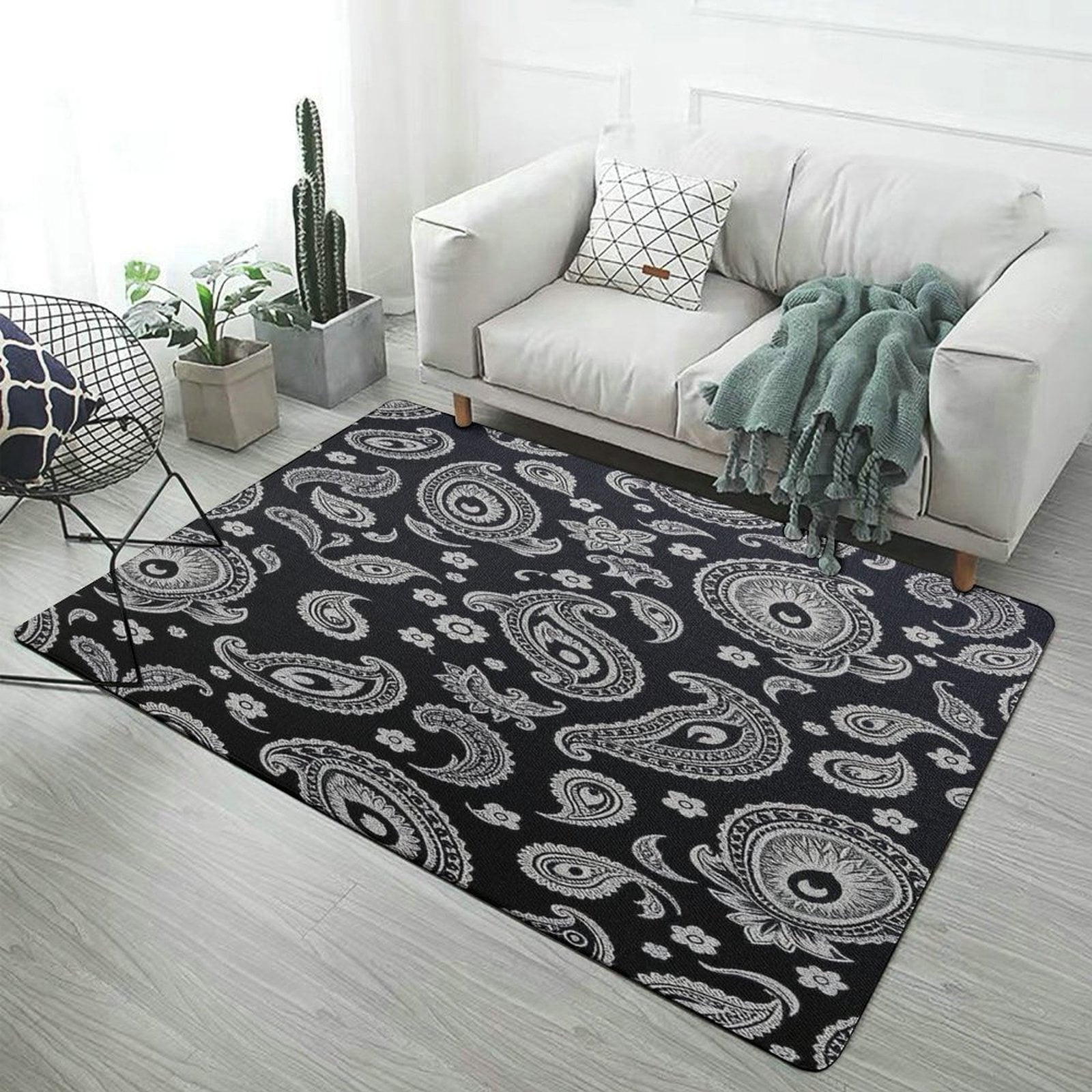Paisley Print European Living Room Carpets Rugs Luxury Bedroom Study R ...