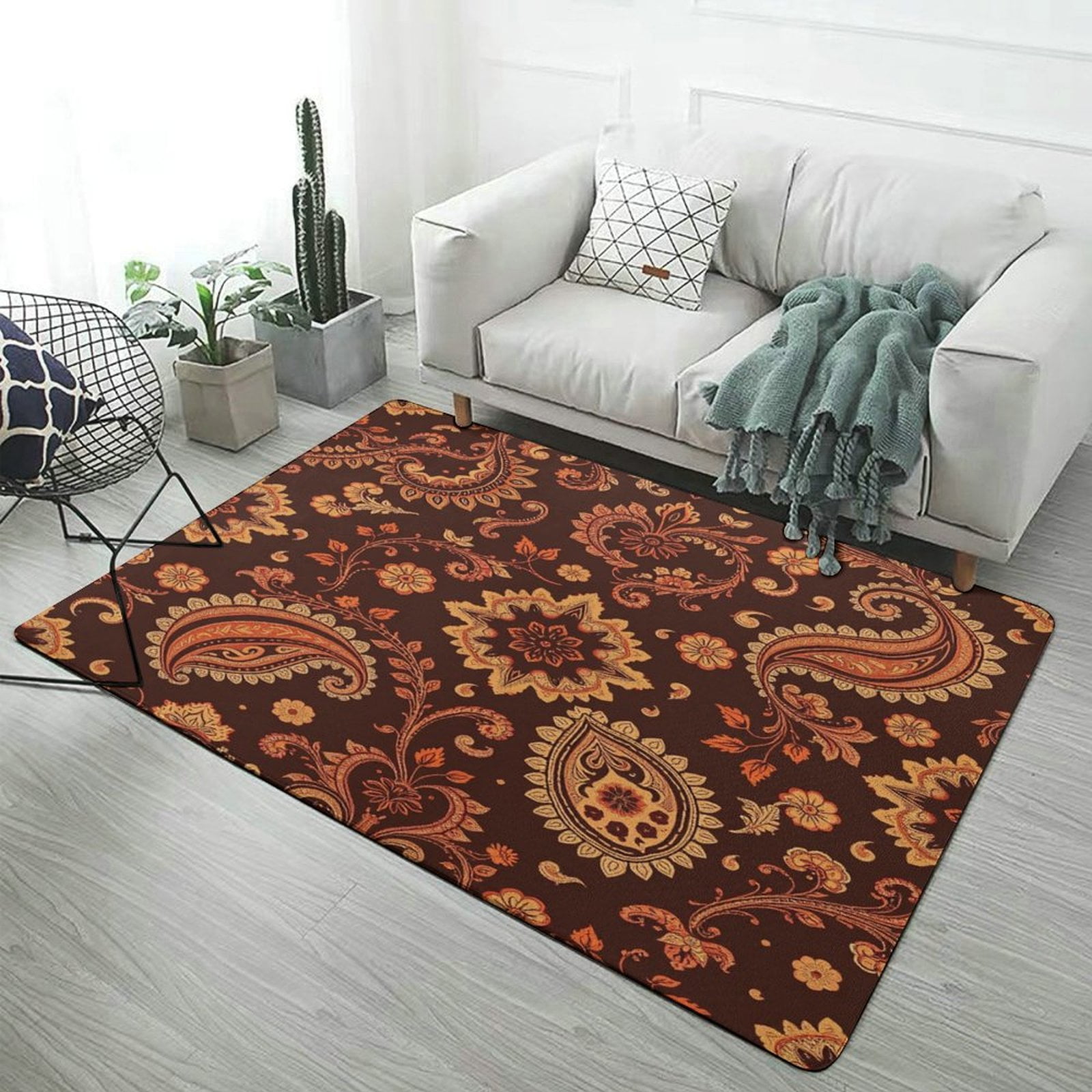 Paisley Print European Living Room Carpets Rugs Luxury Bedroom Study R ...