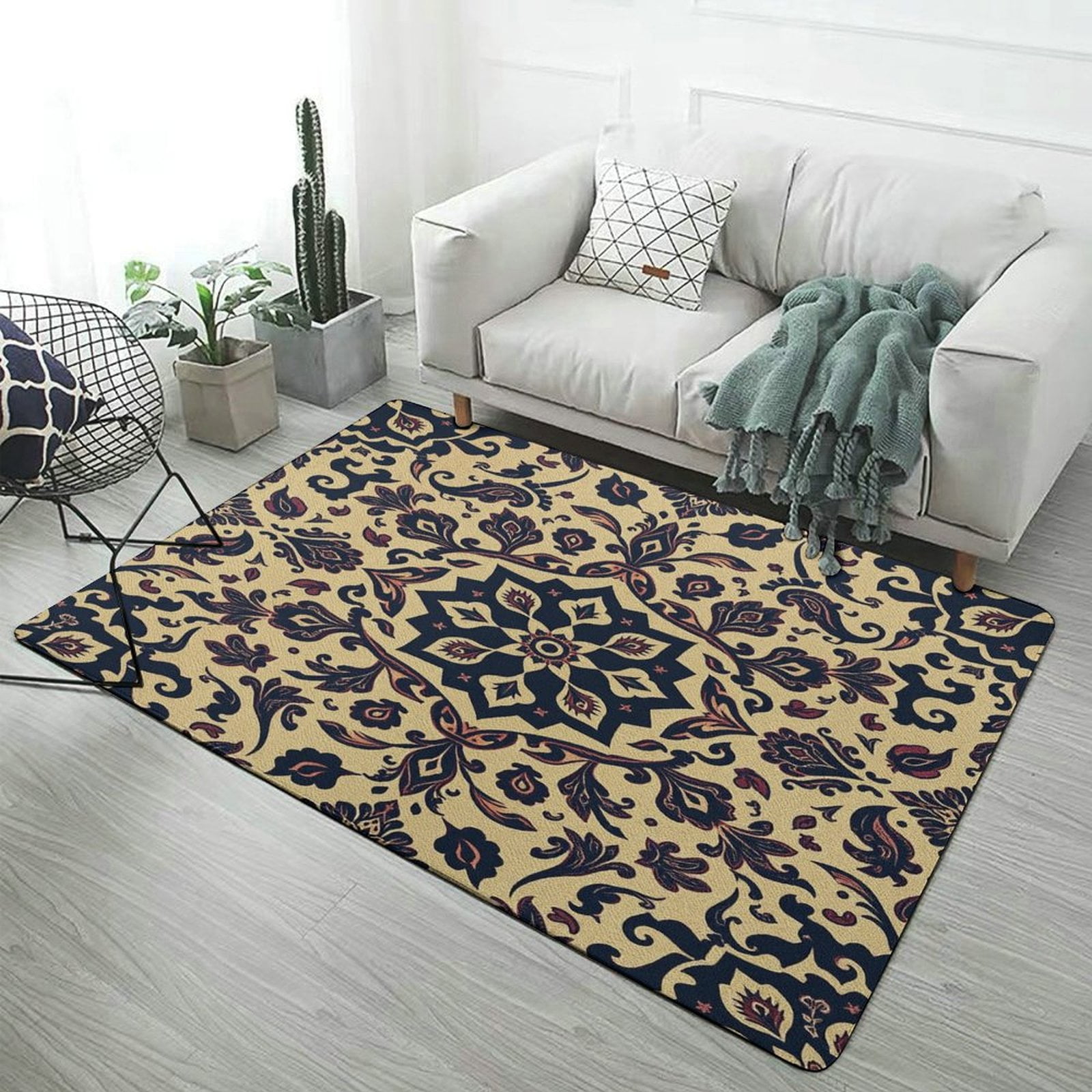Paisley Print European Living Room Carpets Rugs Luxury Bedroom Study R ...