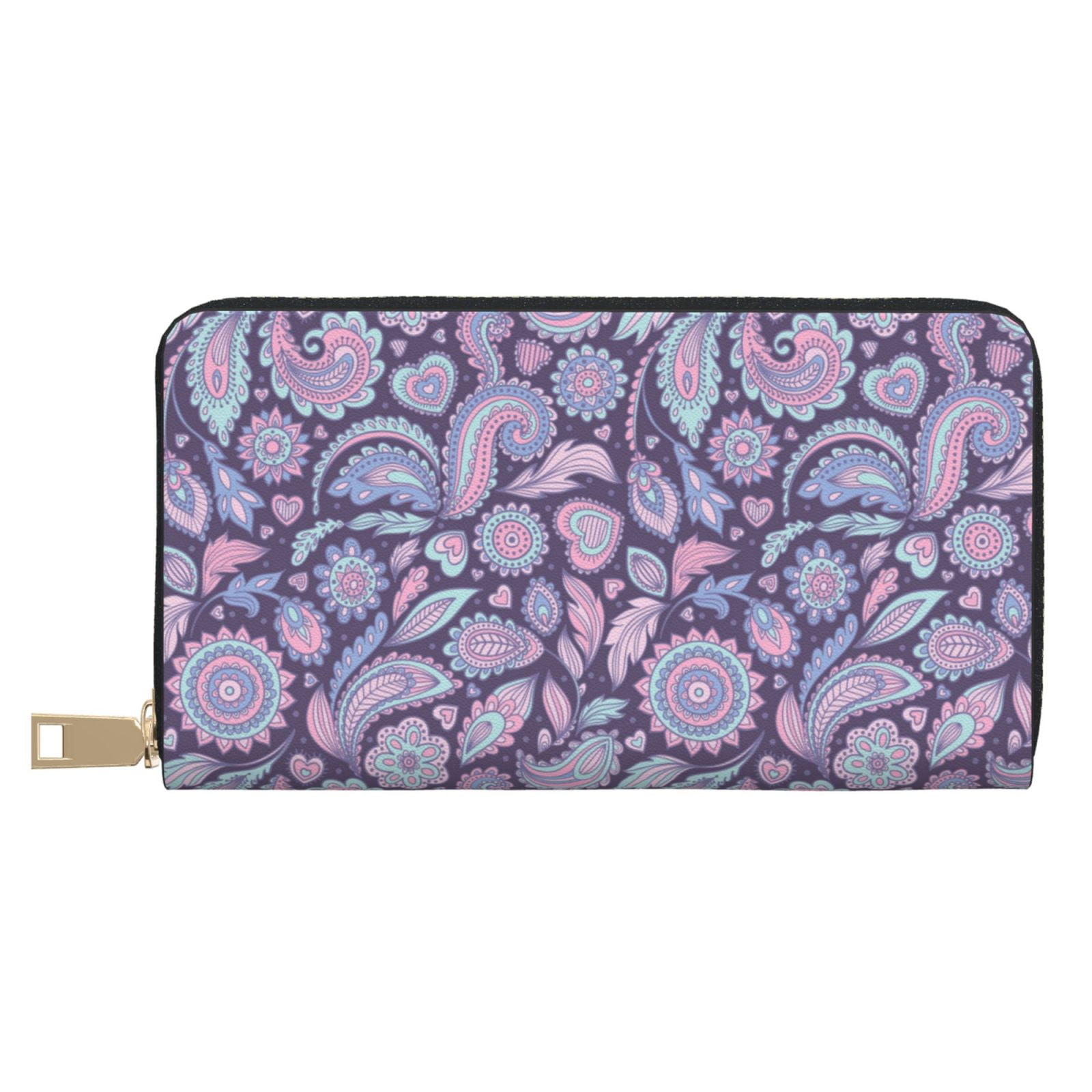 Paisley Print No.J91 Wallet Women, Leather Bifold Multi Card Wallet ...