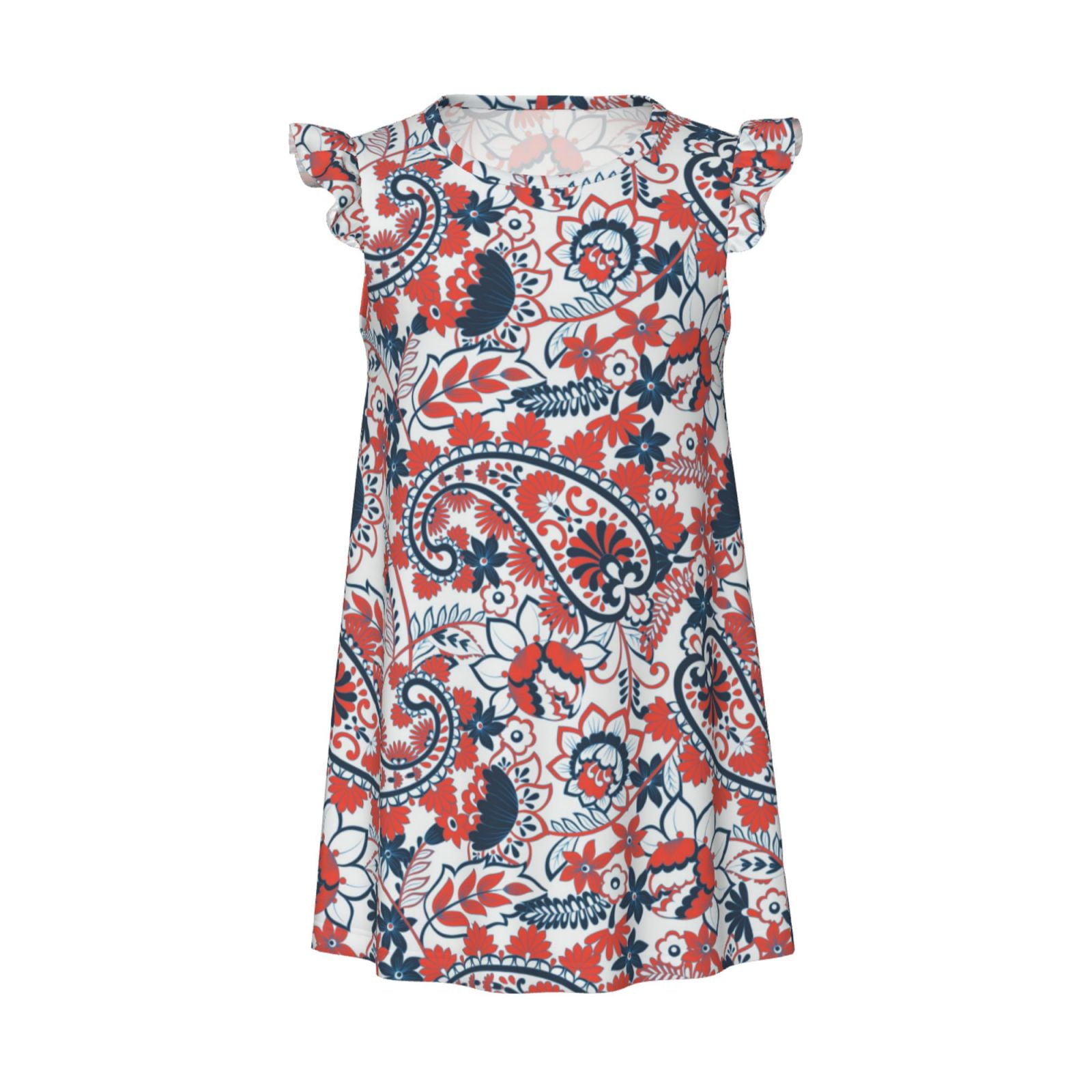 Paisley Print No.J95 Girls Nightgowns, Short Sleeves Princess Dress ...