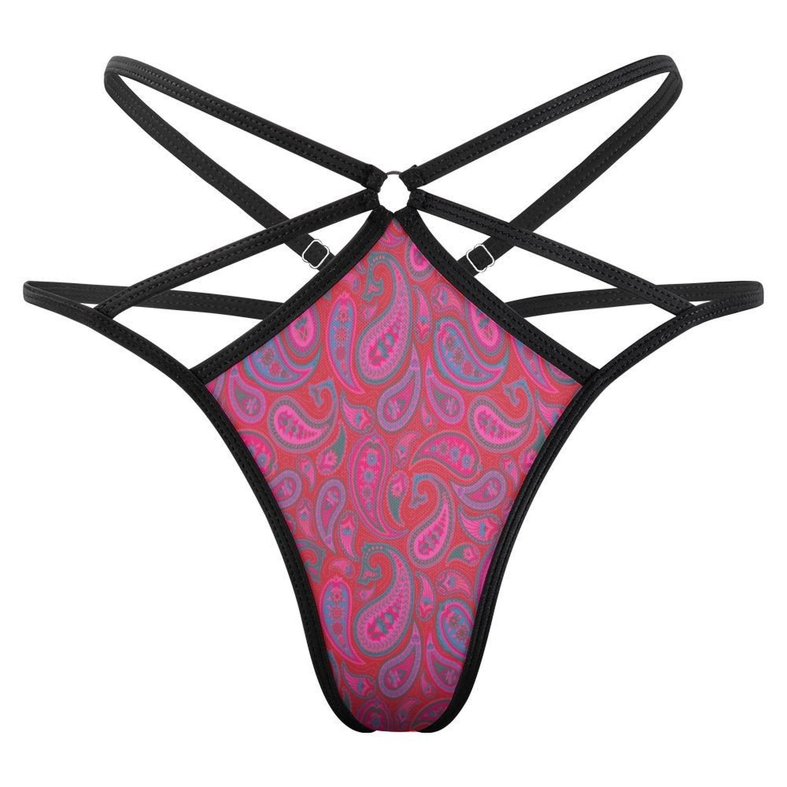 Paisley Print Radish Red Paisley Colors Open Type Women's Panties ...
