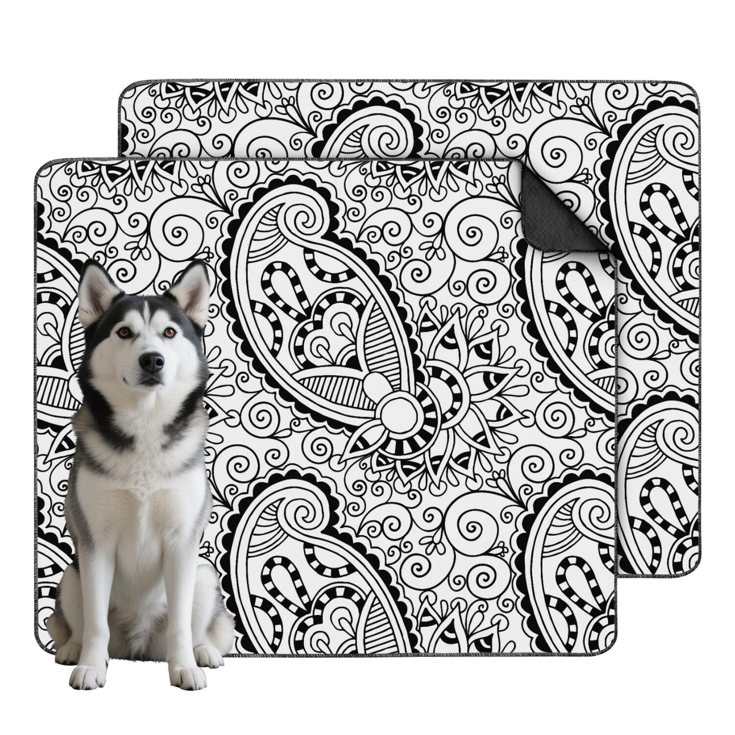 Paisley Print Reusable Dog Pee Pad, 35"x41" Washable and Absorbent, Non ...