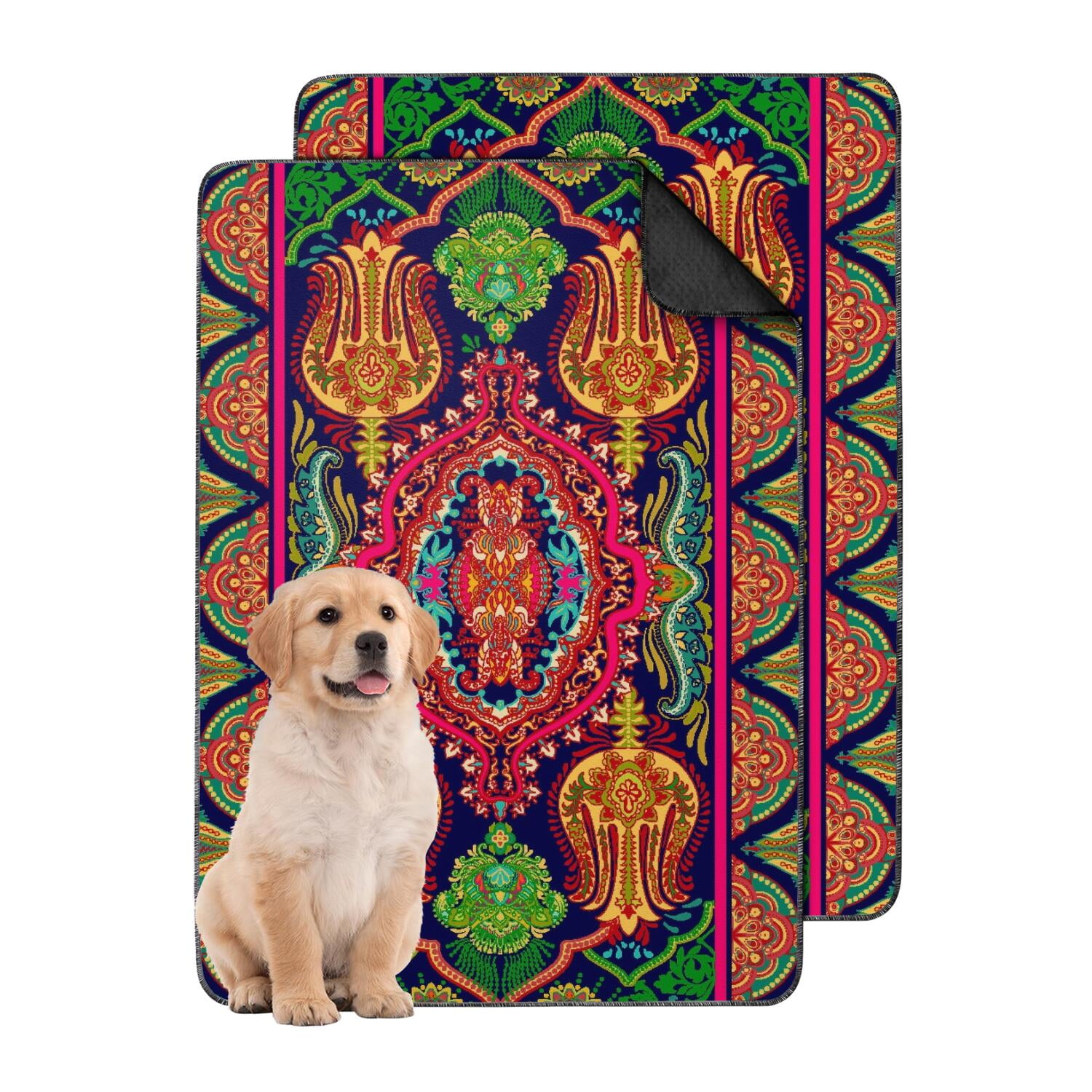 Paisley Print Reusable Indoor Dog Pad, 24" x35" Washable and Leak-Proof ...