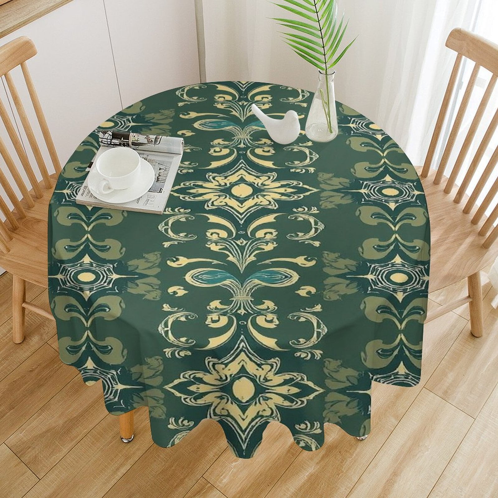 Paisley Print Round Tablecloths Circular Table Cover Washable Polyester ...