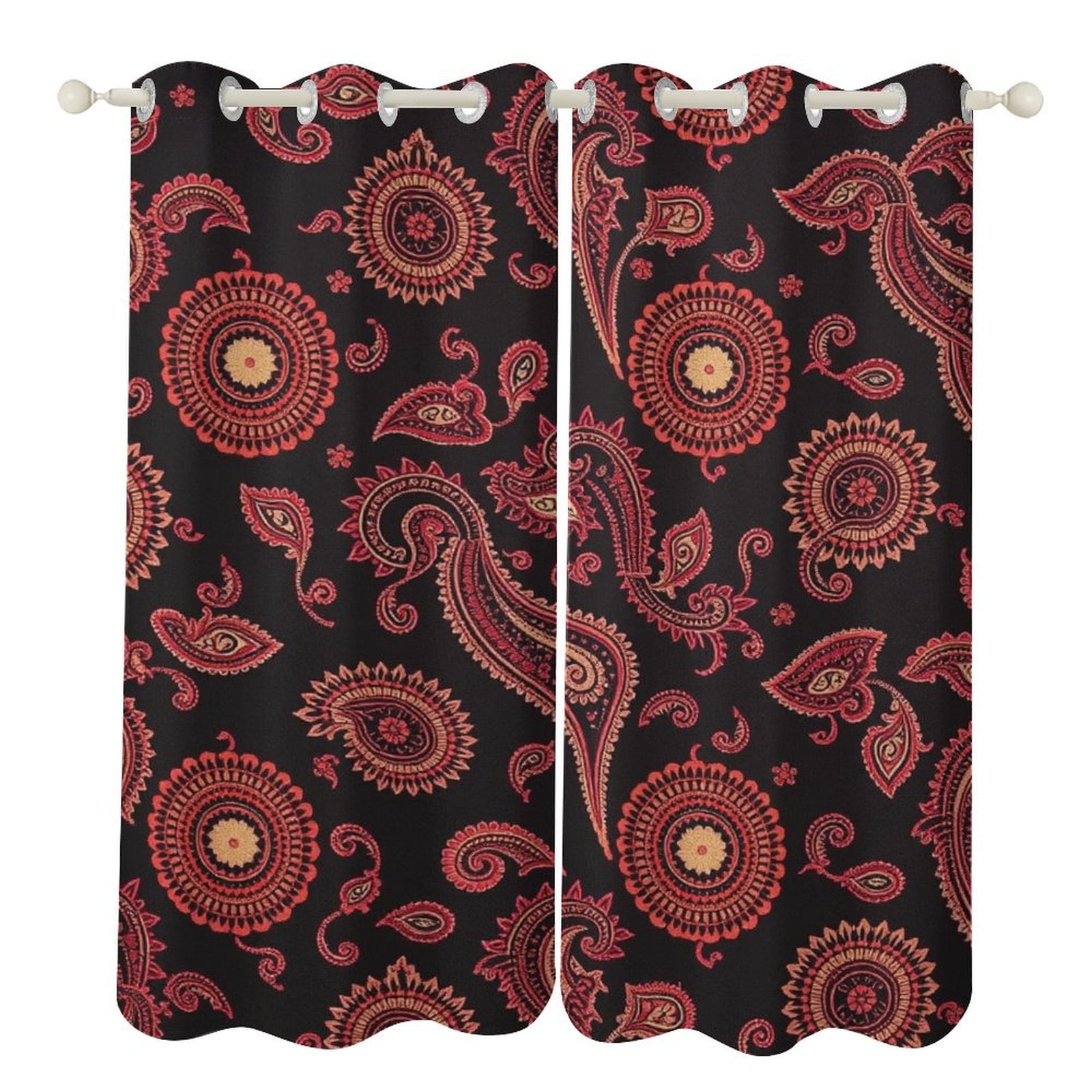 Paisley Print Window Curtains For Living Room Bedroom Bathroom Kicthen ...