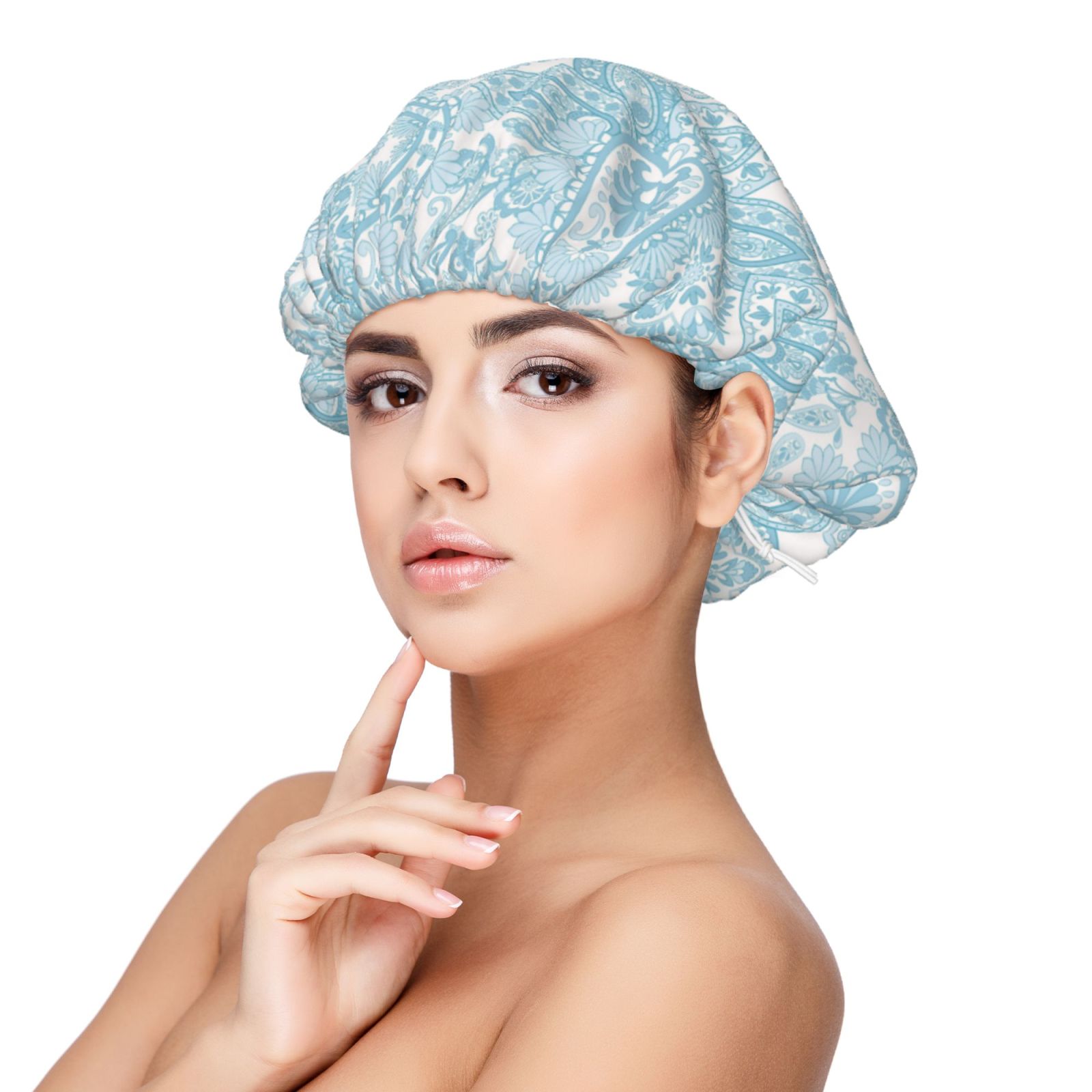 Paisley Print blue Silk Bonnet for Sleeping Women Men, Adjustable ...