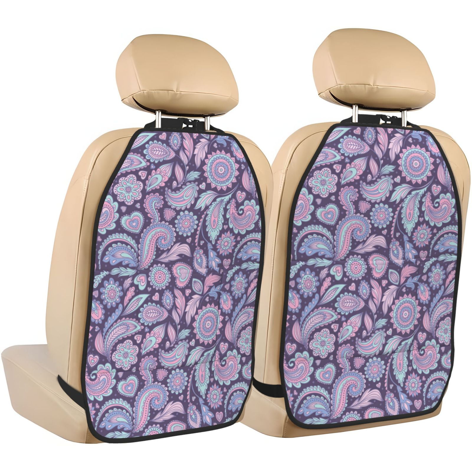 Paisley Print pink Mats Back Seat Protectors, Car Seat Protector ...