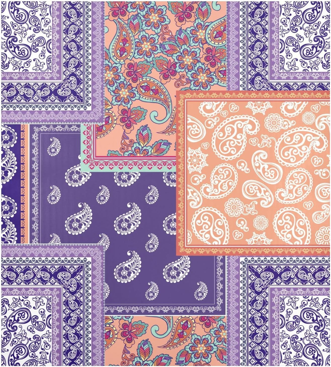 Paisley Purple Dishwasher Magnet Covers for The Front Magnetic ...