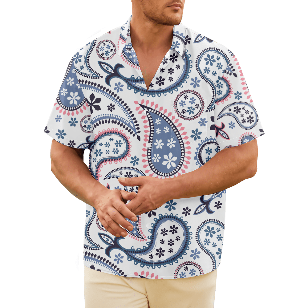 Paisley Shirts for Men Regular Fit Button Down Short Sleeve Shirts ...