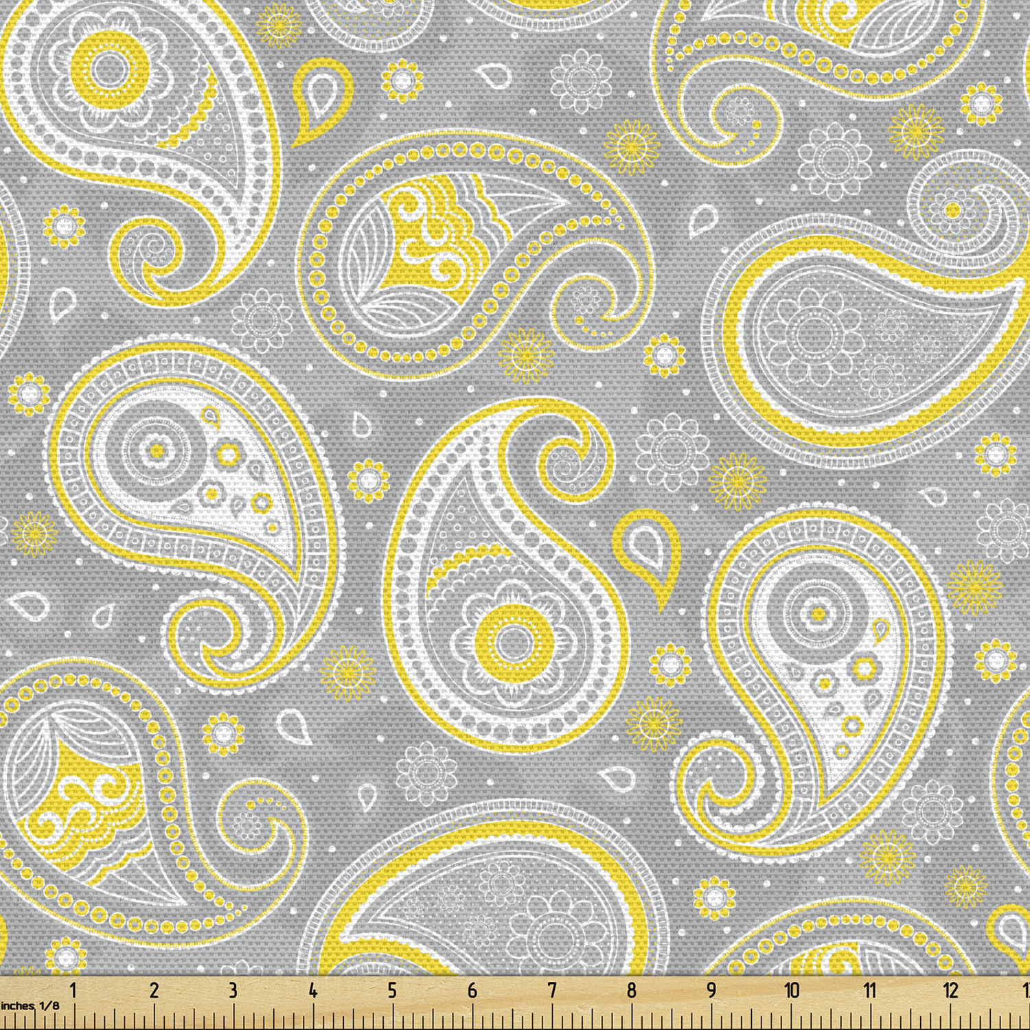 Paisley Sofa Upholstery Fabric by the Yard, Oriental Repetitive Pattern ...