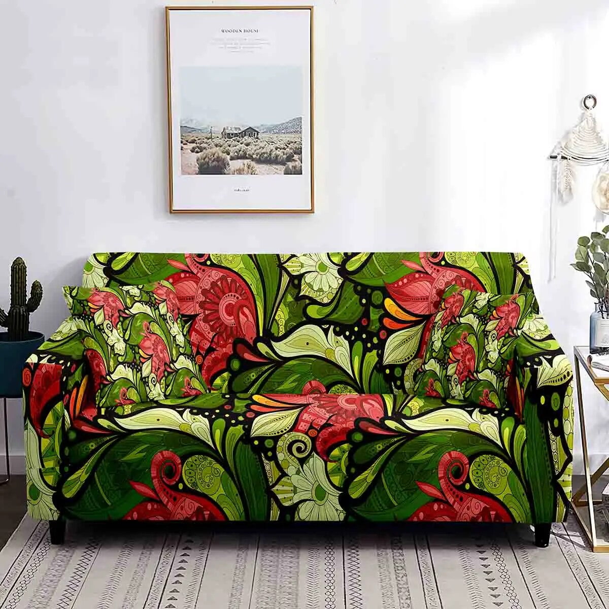 Paisley Stretch Sofa Covers Polyester Non Slip All-Wrapped Sofa ...
