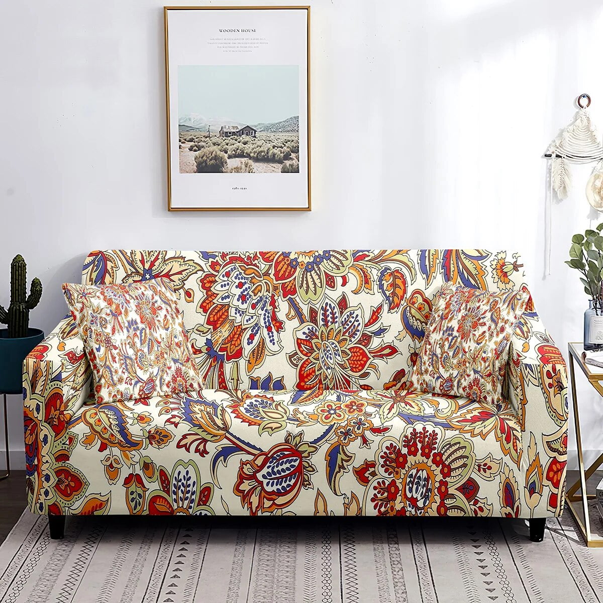 Paisley Stretch Sofa Covers Polyester Non Slip All-Wrapped Sofa ...