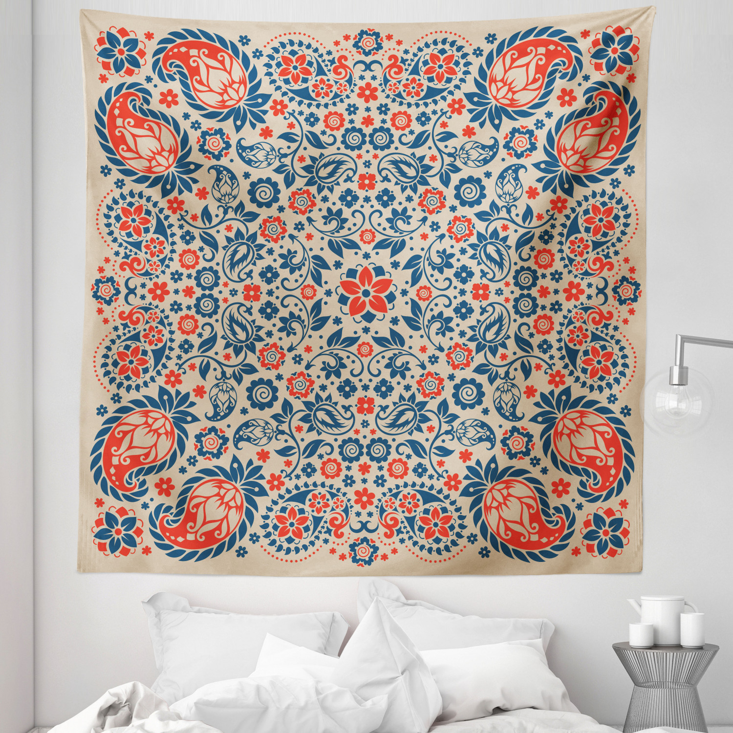 Paisley Tapestry, Floral Ornate Pattern Cultural Folk Persian Middle ...