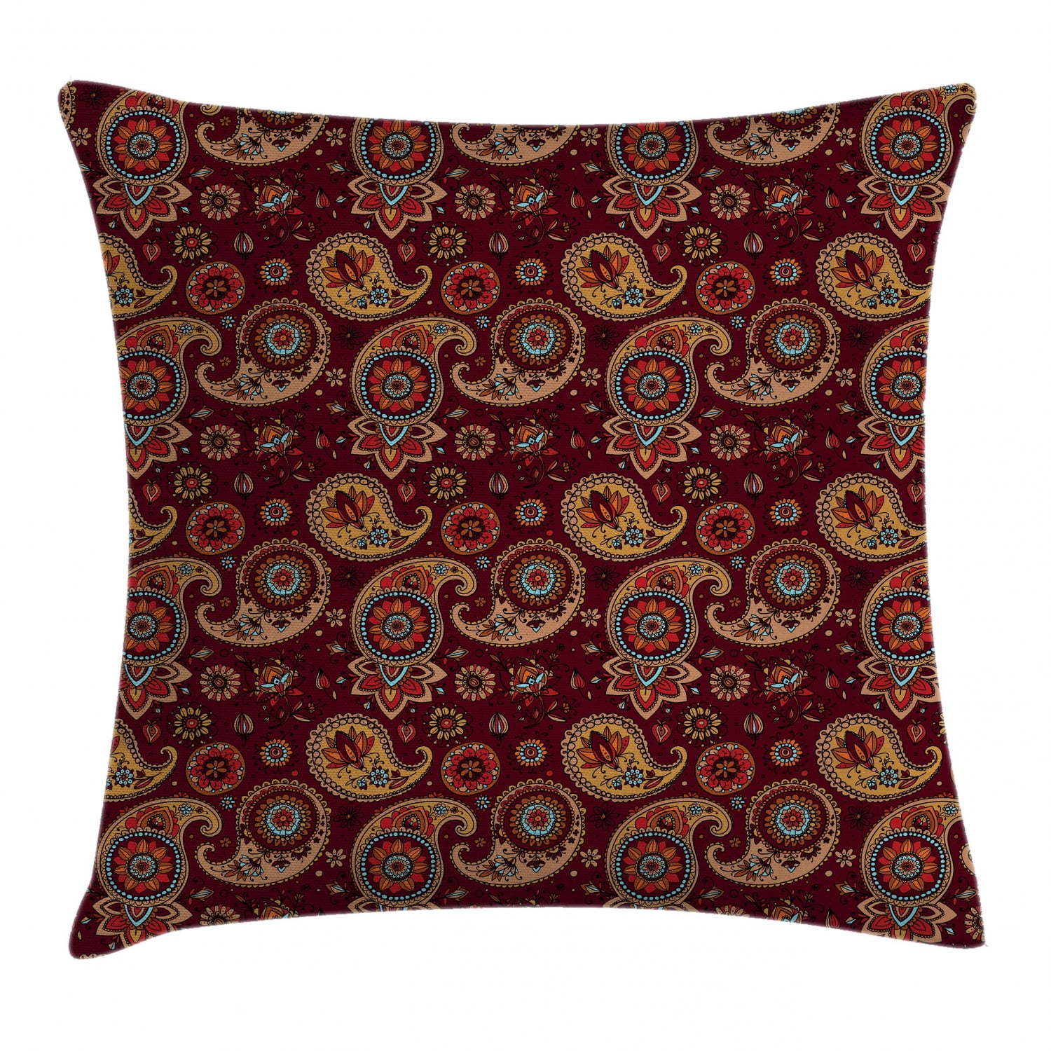 Paisley Throw Pillow Cushion Cover, Middle Eastern Culture Stylized ...