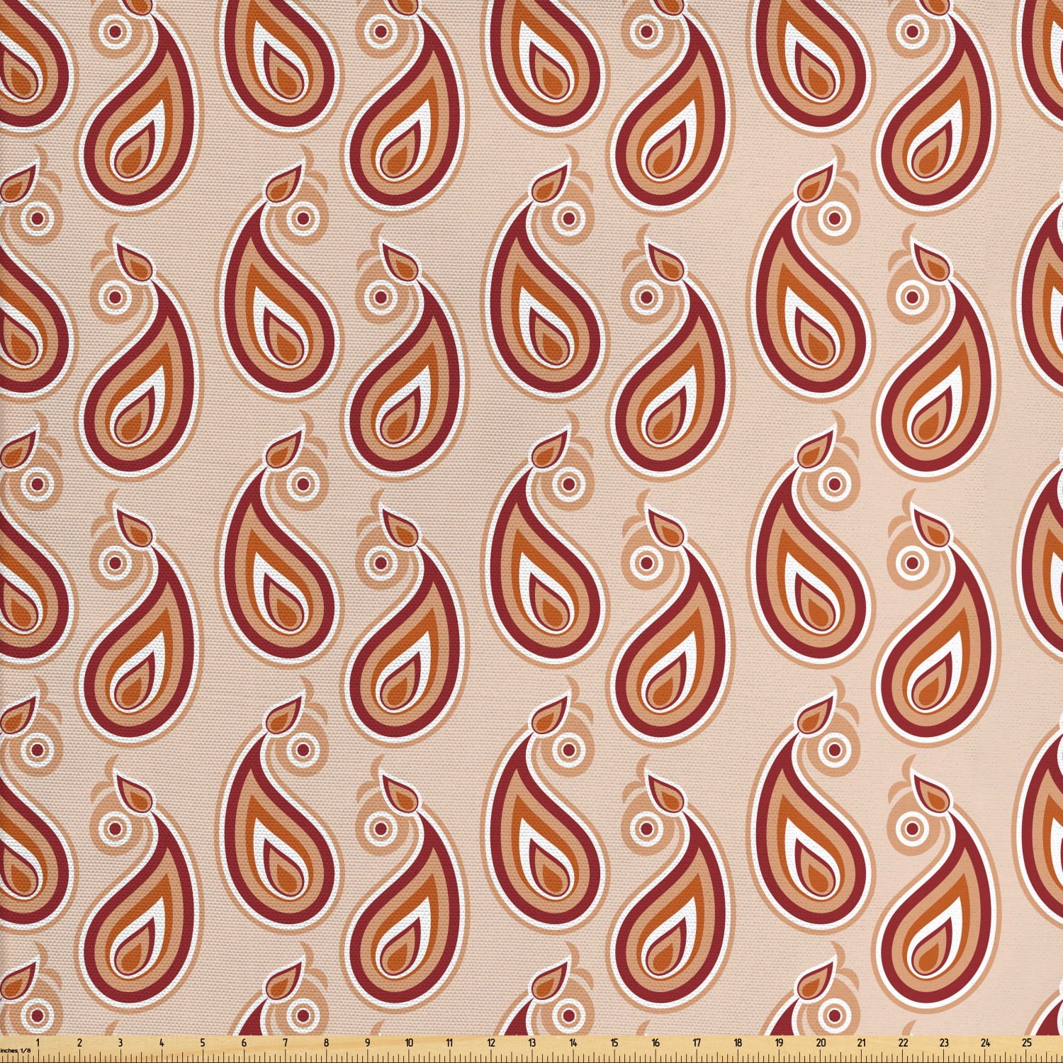 Paisley Upholstery Fabric by the Yard, Contemporary Illustration of ...