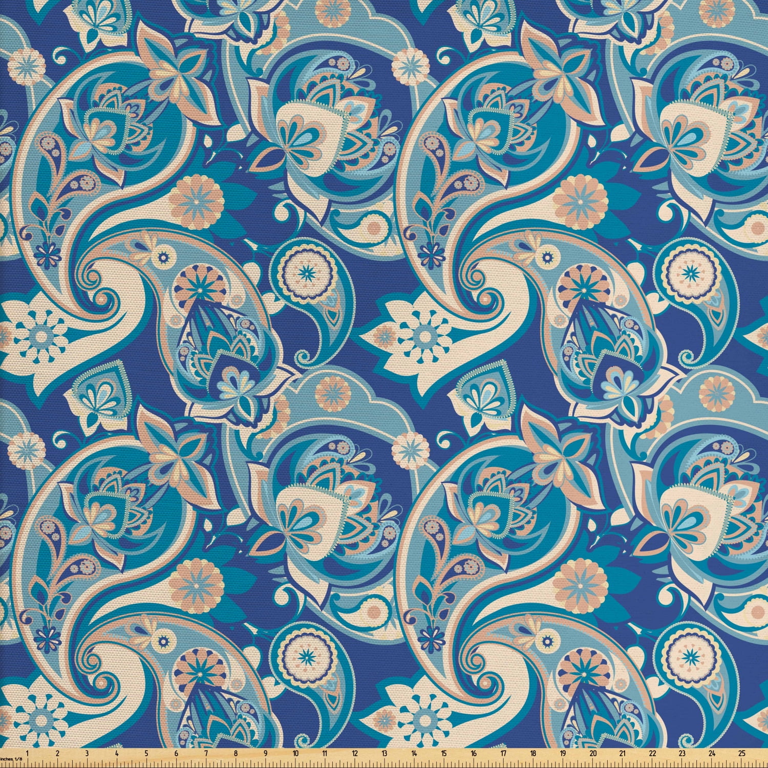 Ambesonne Paisley Fabric by the Yard Upholstery, Inspired Persian, 10 ...