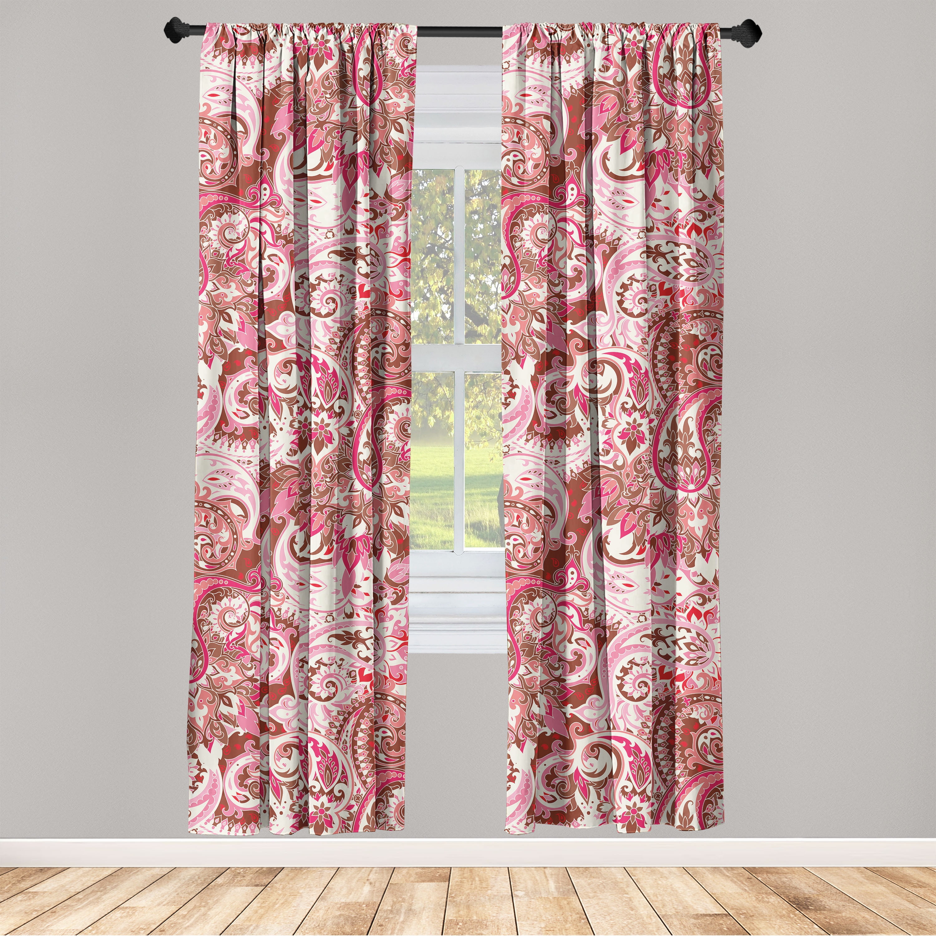 Paisley Window Curtains Modern Colors Flowers Vintage Botany