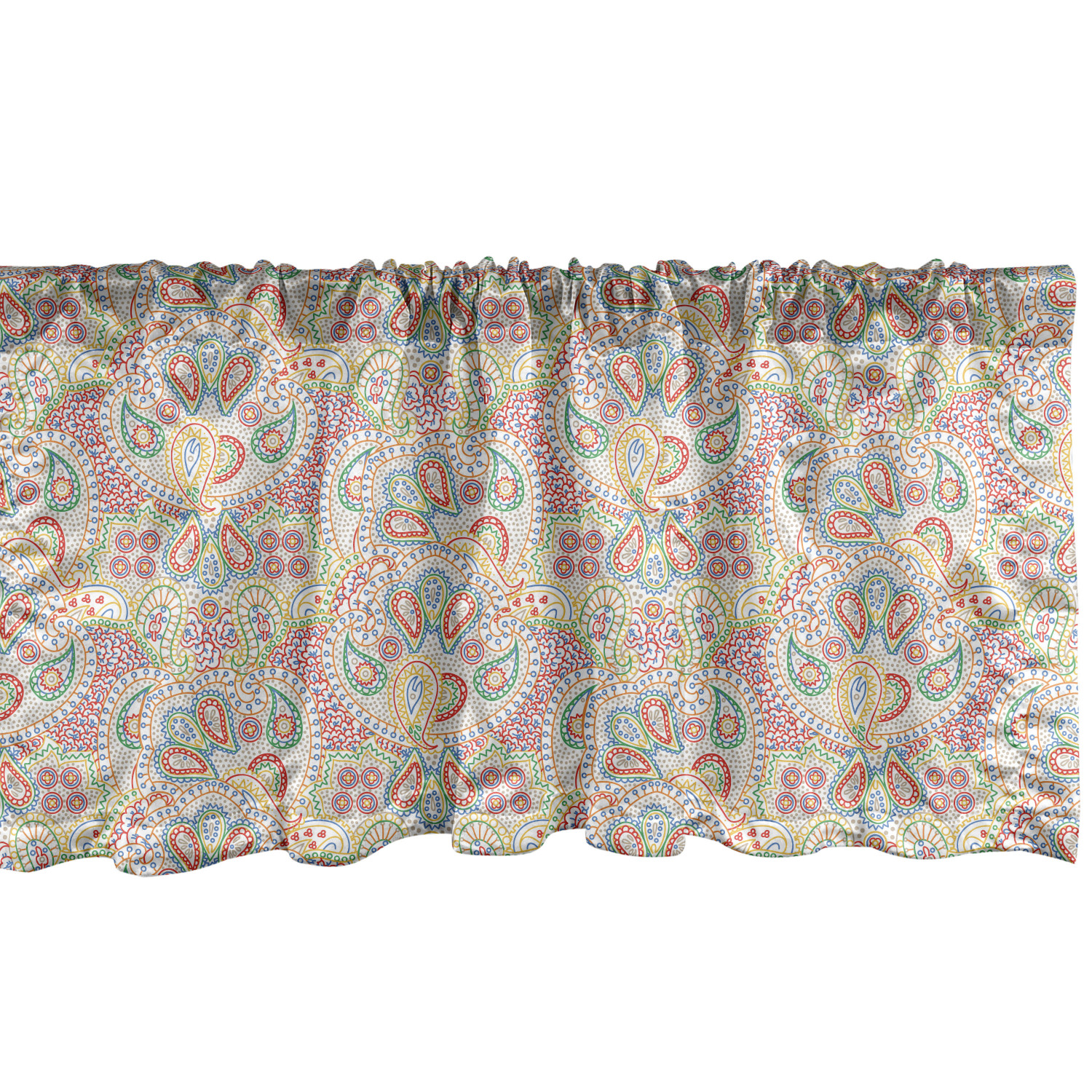 Paisley Window Valance, Colorful Artwork of Motifs and Flourishes ...