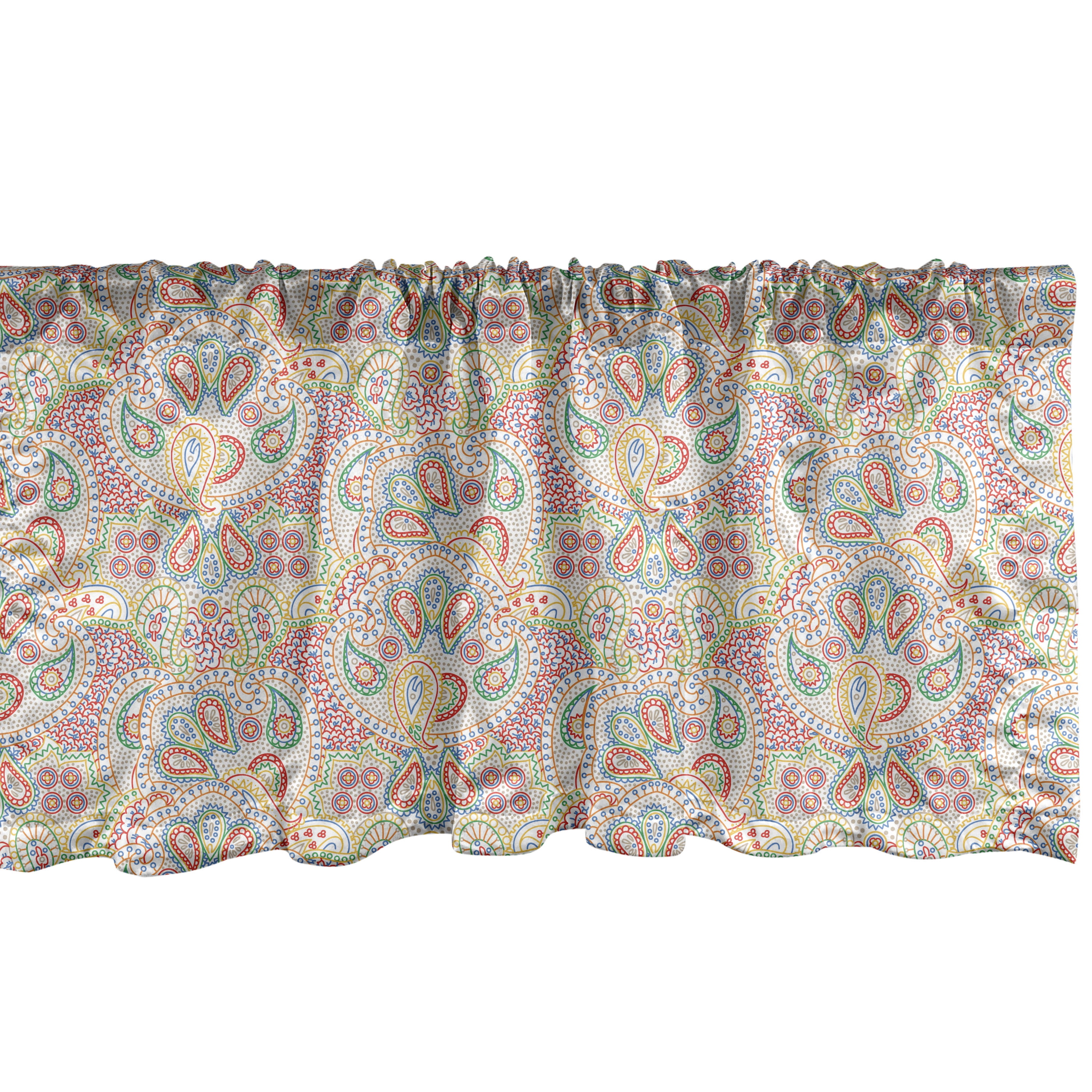 Paisley Window Valance, Colorful Artwork of Motifs and Flourishes ...