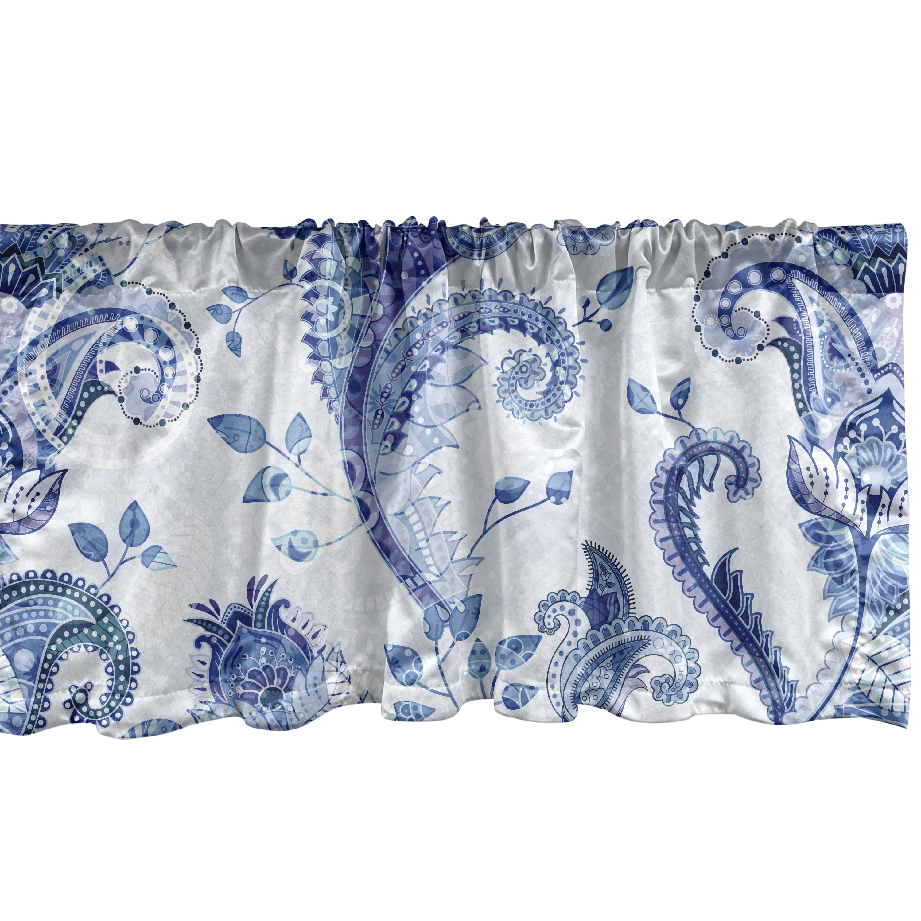 Paisley Window Valance, Oriental Theme Ethnic Floral Boho Motifs with ...
