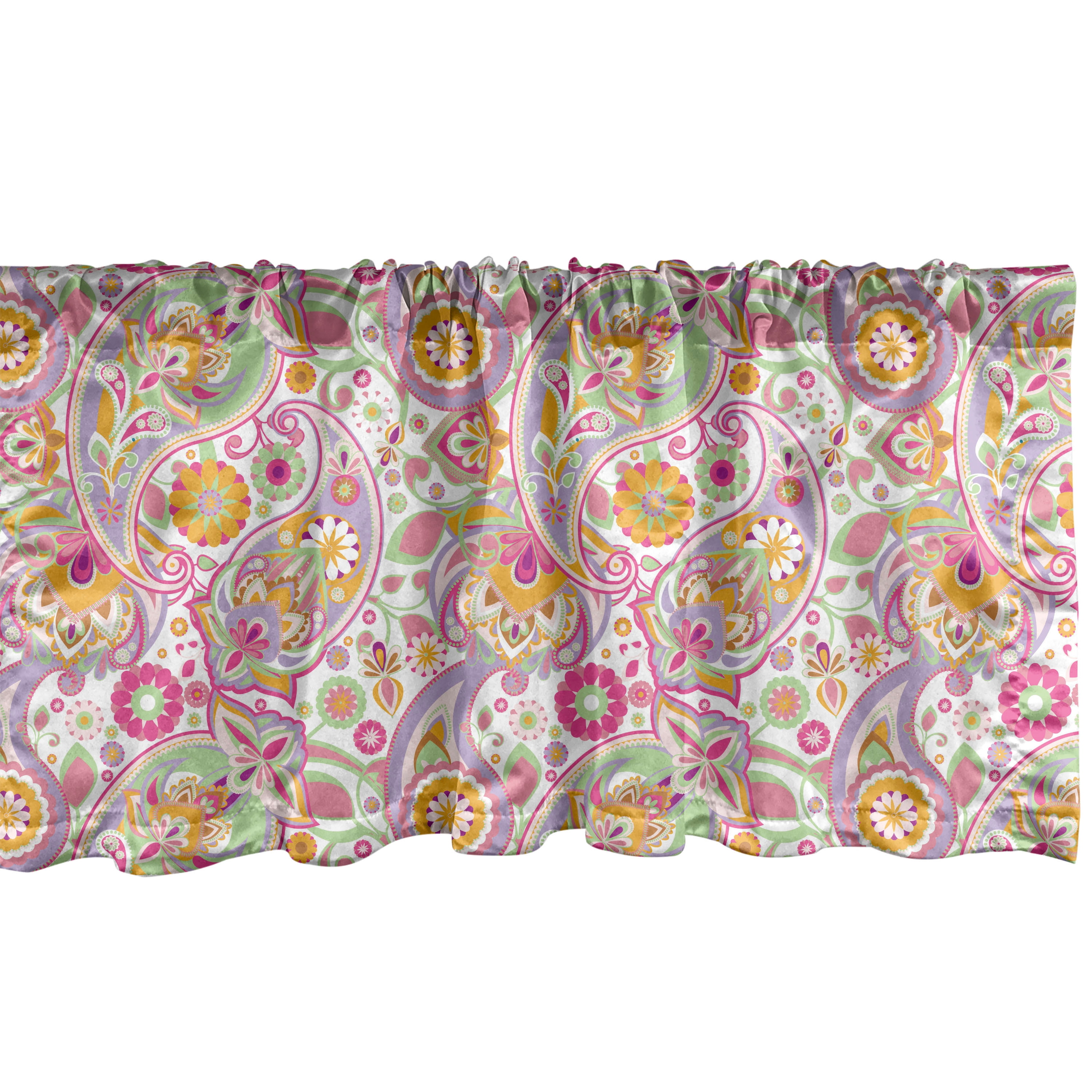 Ambesonne Paisley Valance Pack of 2, Elements Art, 42"X18", Lilac ...