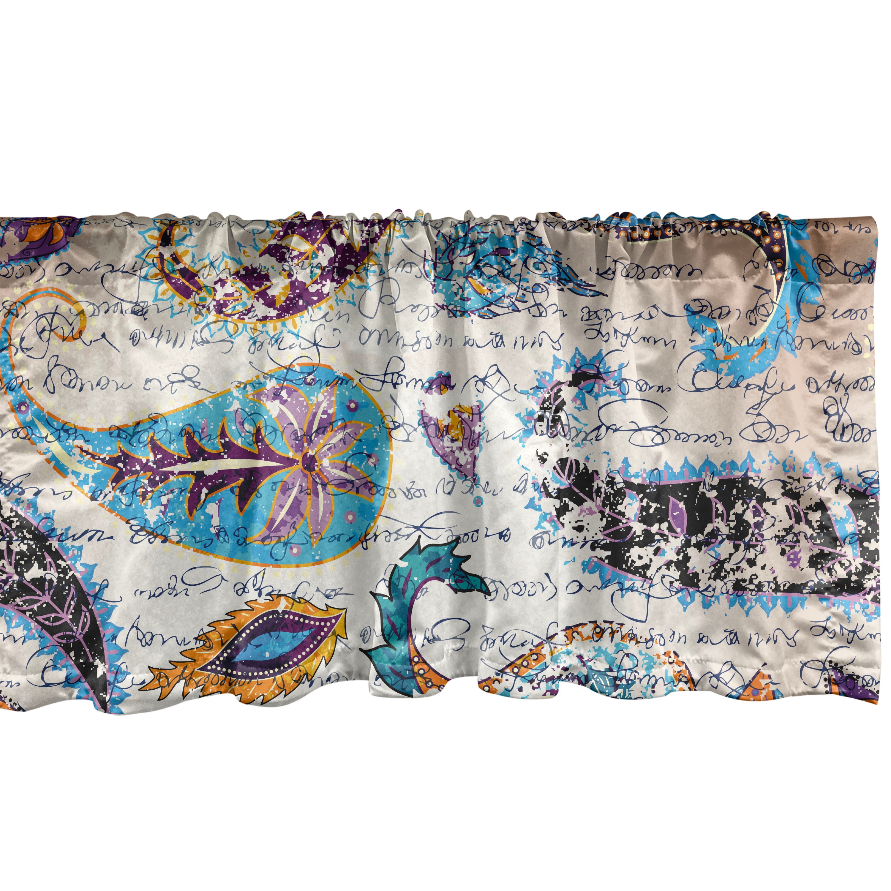 Paisley Window Valance Romance Themed Letter Background And Oriental