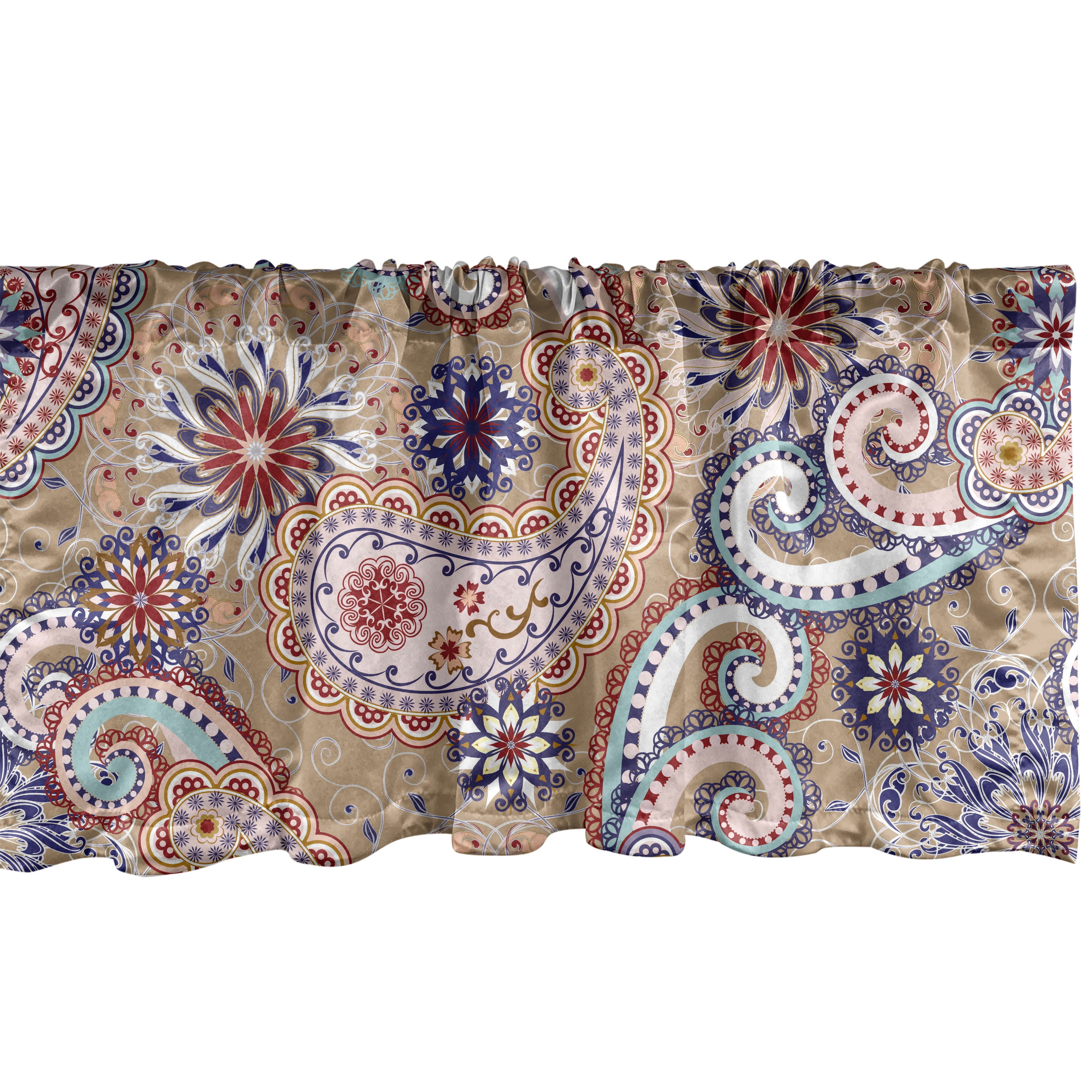Paisley Window Valance Vintage Design Of Oriental Botany Motifs