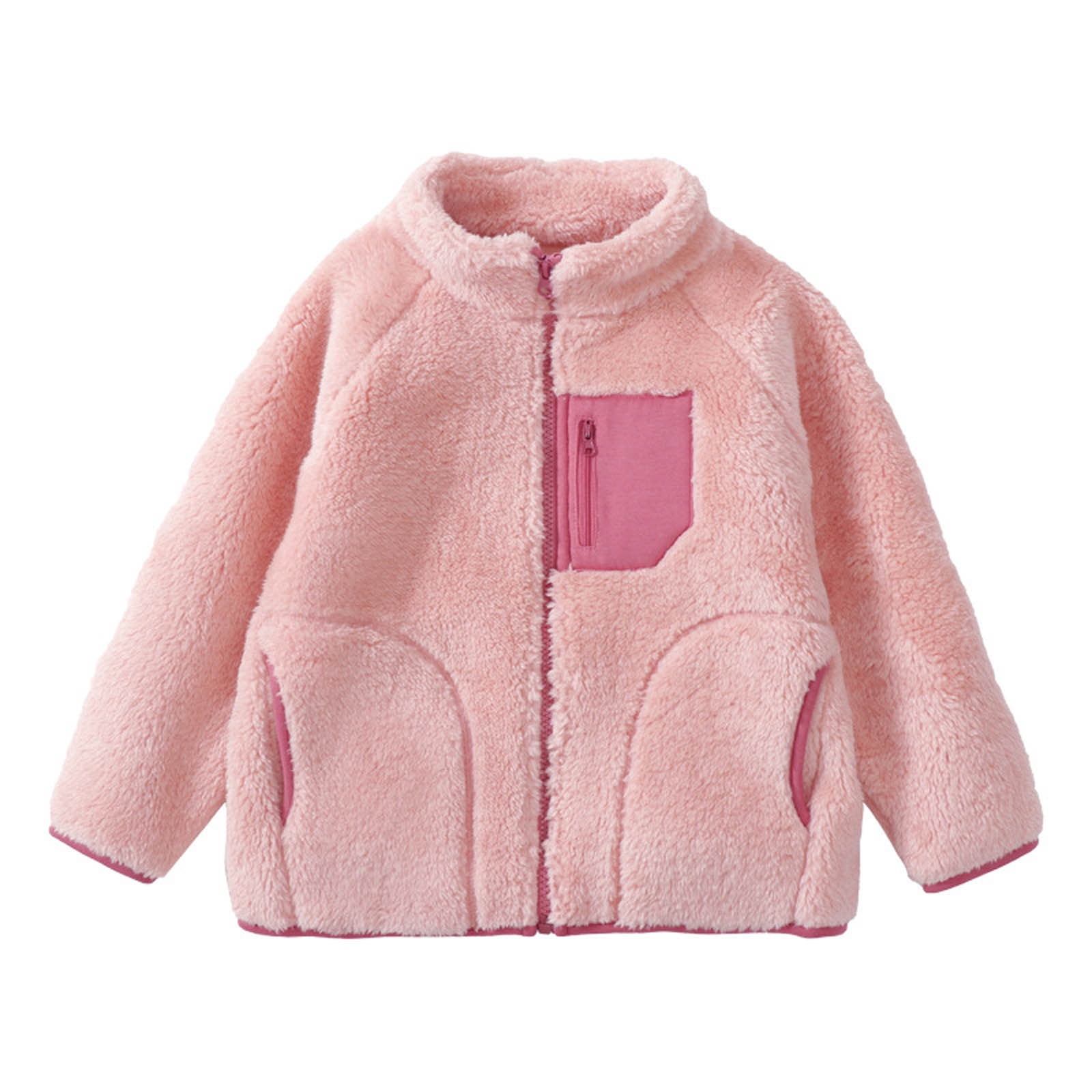 Paiwinds Children's Sherpa Zip-Up Jacket, Fleece Lined Casual Coat for ...