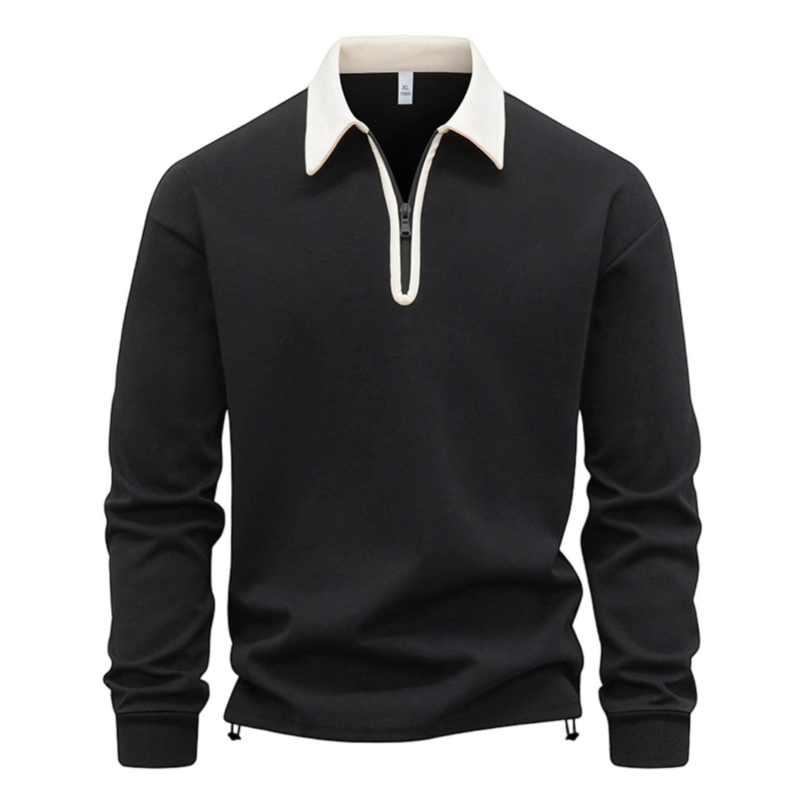 Paiwinds Men's Heavyweight Zip-Up Collar Shirt, Full Zipper for Easy ...