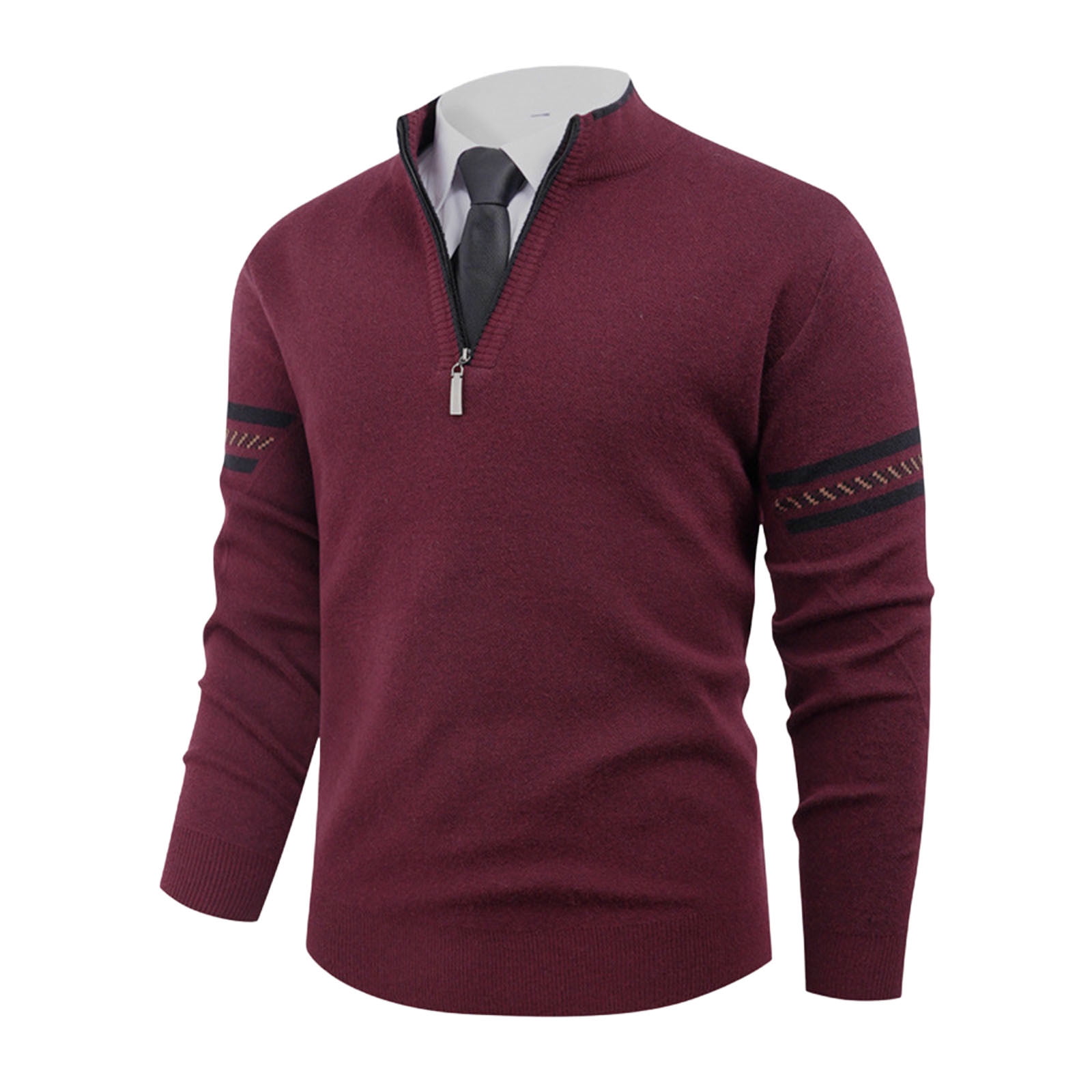 Paiwinds Men's Heavyweight Zip-Up Collar Shirt with Modern Silhouette ...