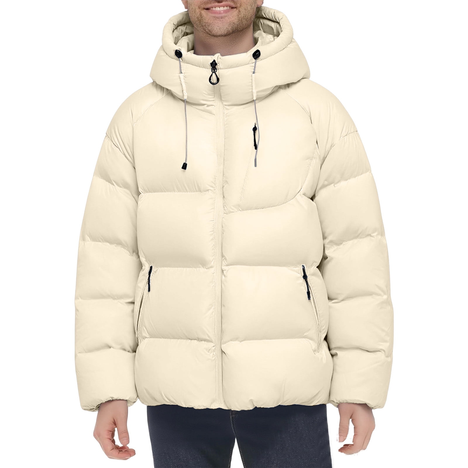 Paiwinds Men's Mock-Insulated Puffer Jacket with Full-Zip Hooded Design ...