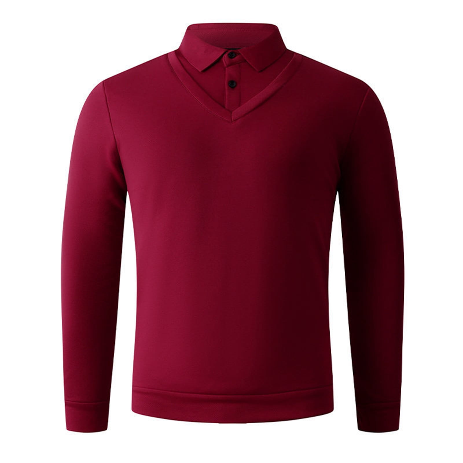 Paiwinds Men's Modern Collar Half Button Shirt, Long Sleeve Stretch ...