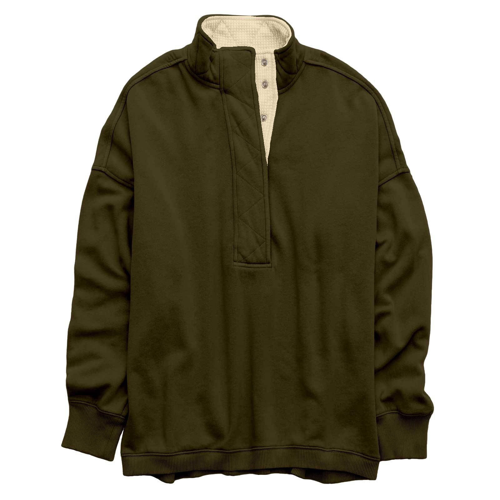 Paiwinds Women's Long Sleeve Collared Sweatshirt, Half-Placket Contrast ...