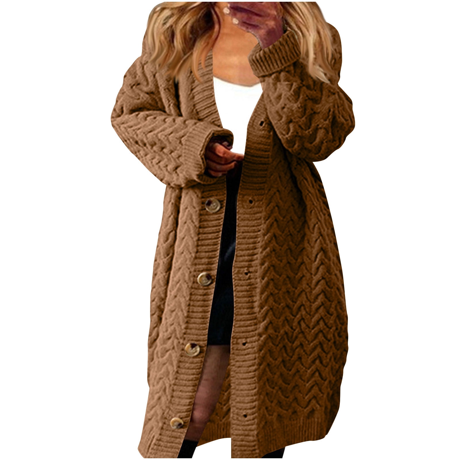 Paiwinds Women's Longline Cardigan with Ornamental Button Front and ...