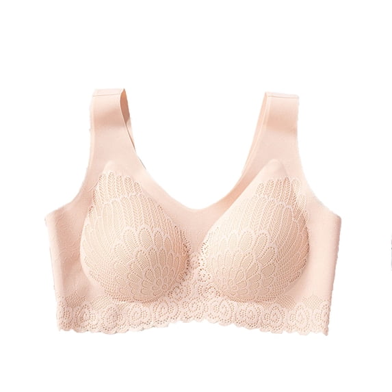 Paiwinds Women's Seamless Wireless Lace Sleep Bra, Comfortable ...