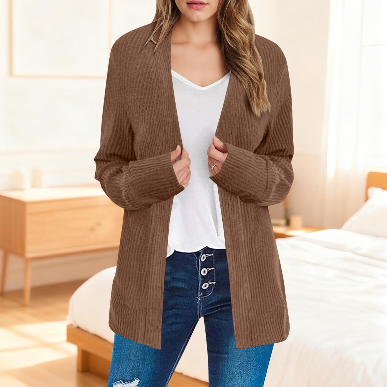 Paiwinds Women's Versatile Cardigan with Secured Front and Practical ...
