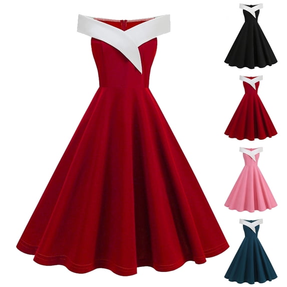 Paiwinds Women's Vintage Princess Party Gown, Sleeveless Solid Color ...