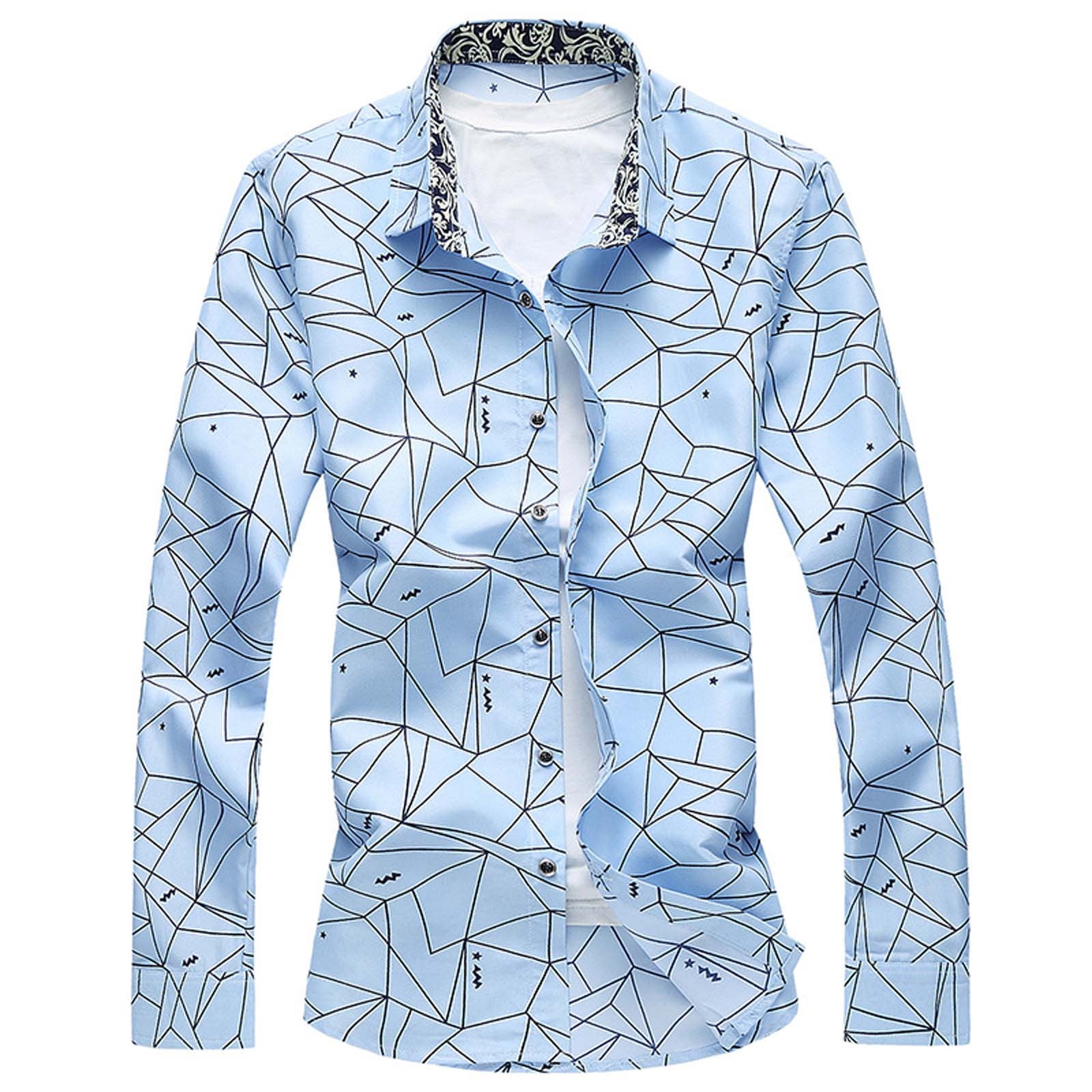 Paiyanr Long Sleeve Shirts for Men Pocketless and Simple formal Plaid ...